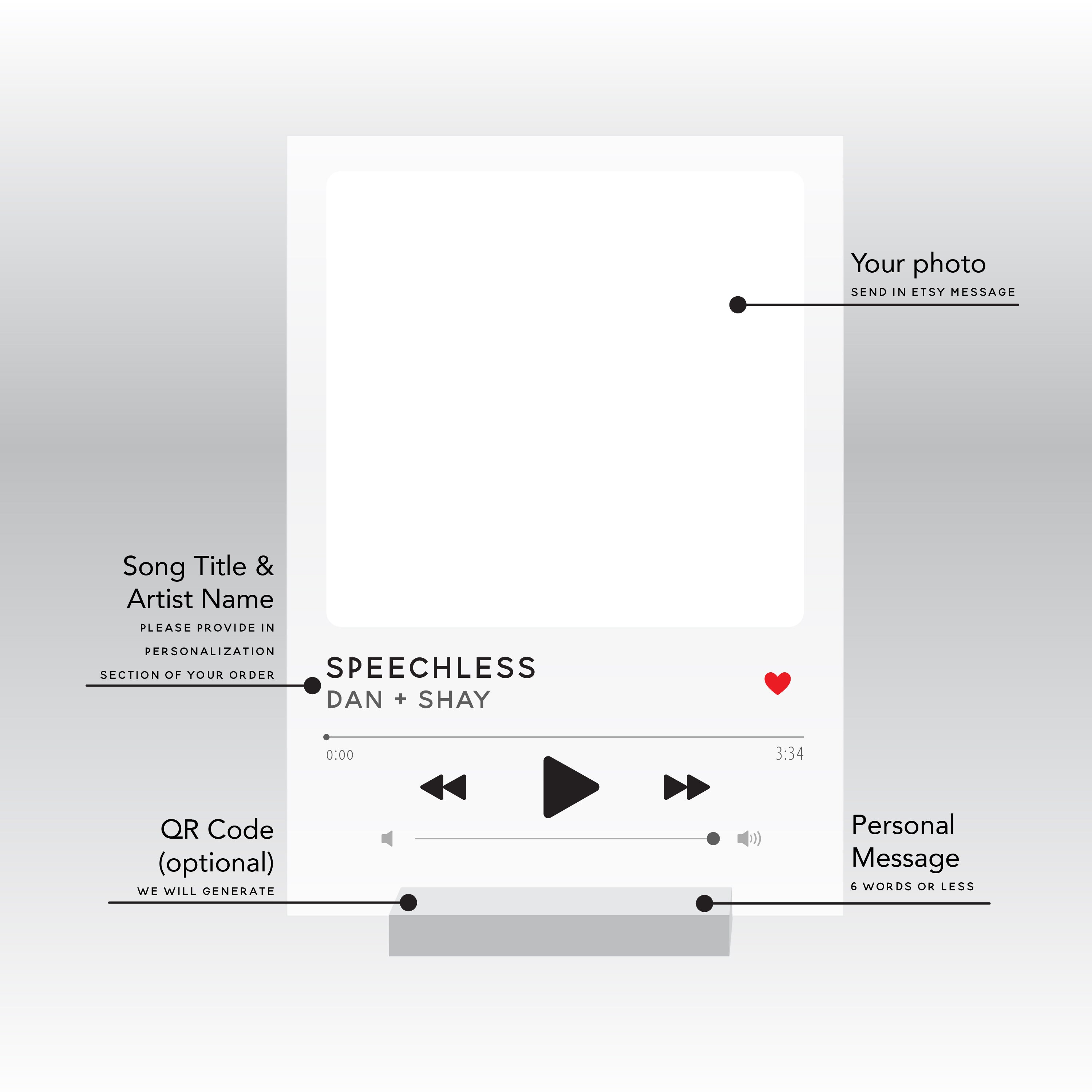 Custom Acrylic Music Plaque Personalized Photo Play Song - Etsy