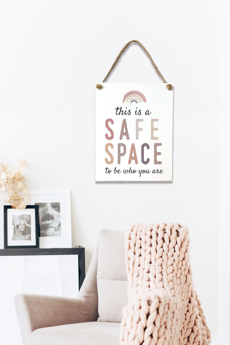 This is a Safe Space to Be Who You Are Canvas - Neutral Positivity Art ...