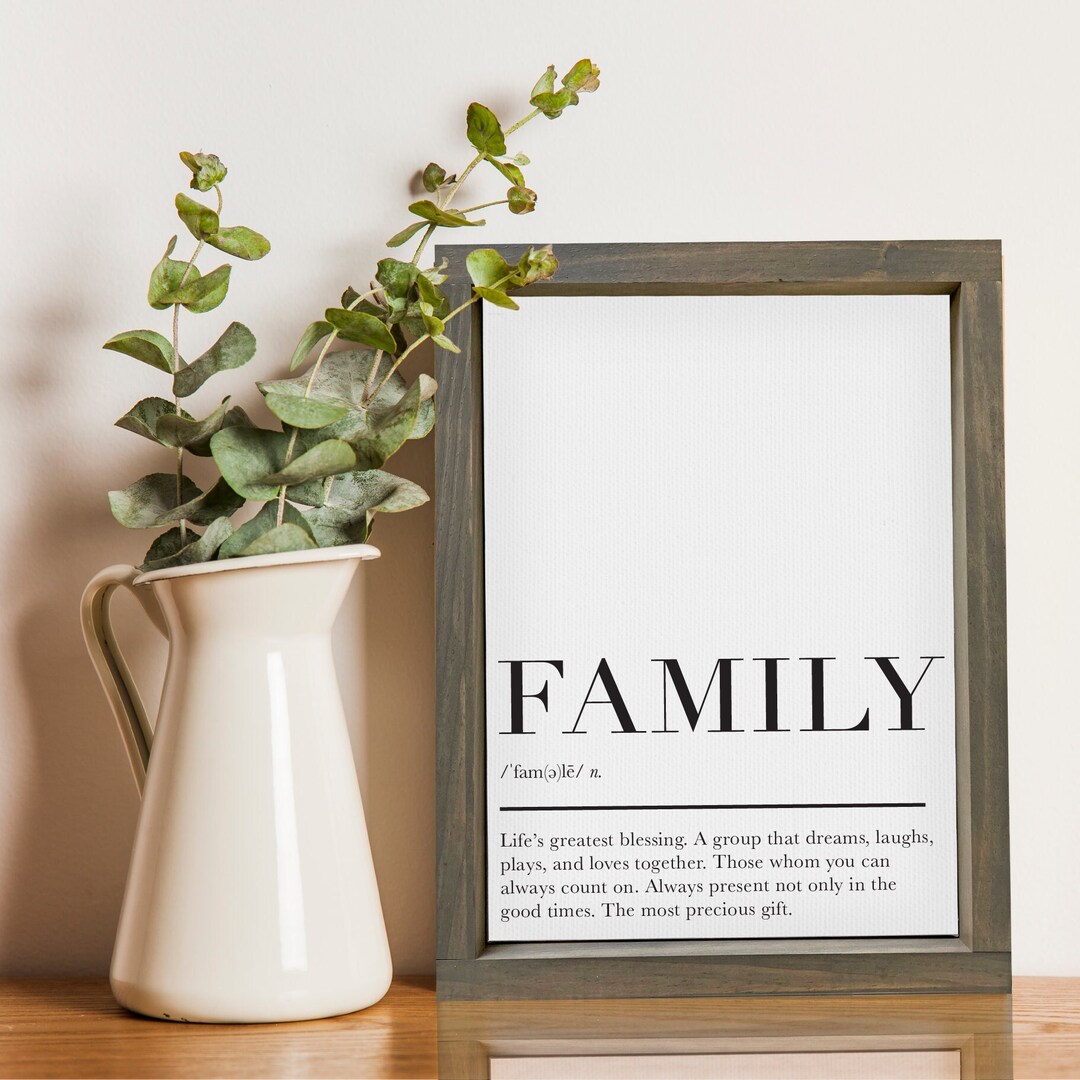 Family Definition — Farmhouse Wall Decor, Framed Canvas Wall Signs ...