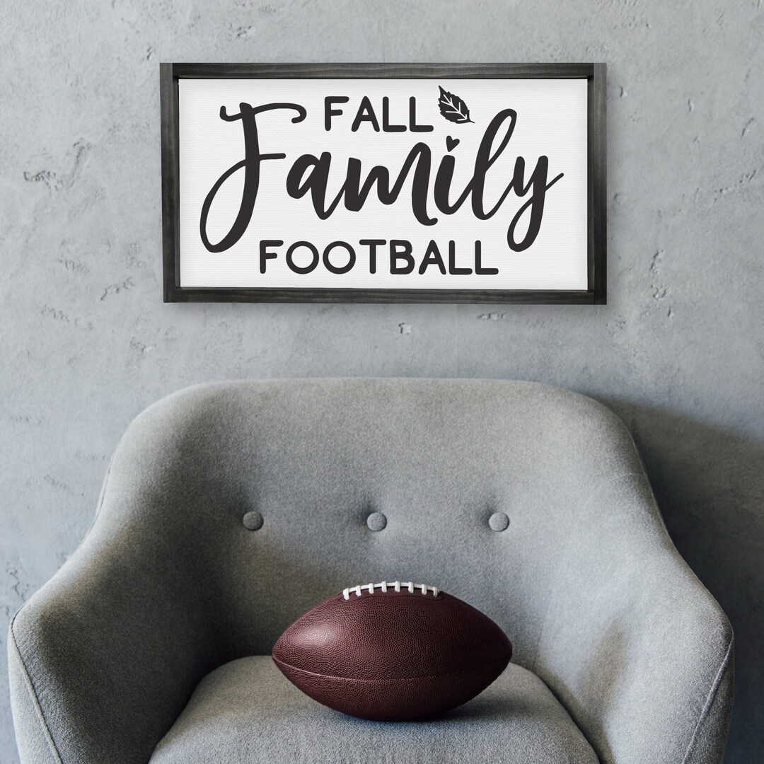 Fall Family Football — Season Autumn Decor, Framed Canvas Farmhouse ...