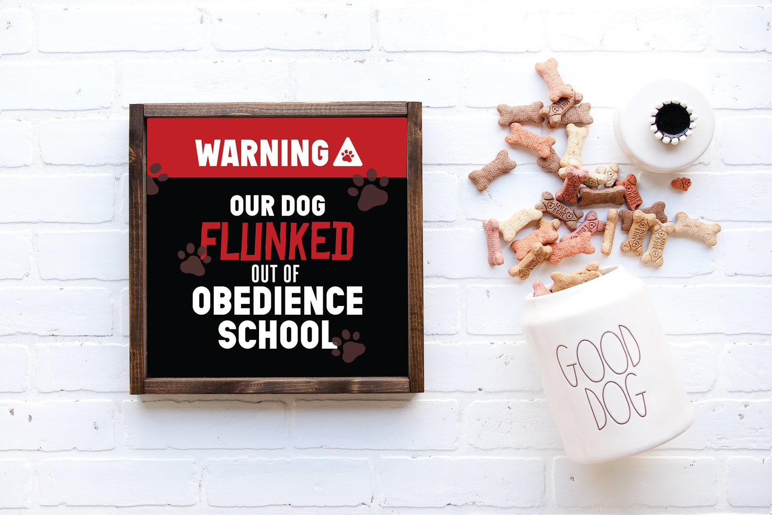 WARNING Our Dog Flunked out of Obedience School Canvas Print | Etsy