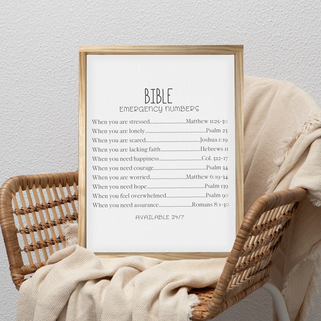 Bible Emergency Numbers — Bible Verses and Psalms, Religious Church ...