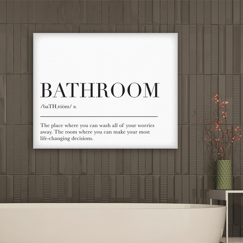 Bathroom Definition Sign Funny Restroom Wall Decor Framed - Etsy