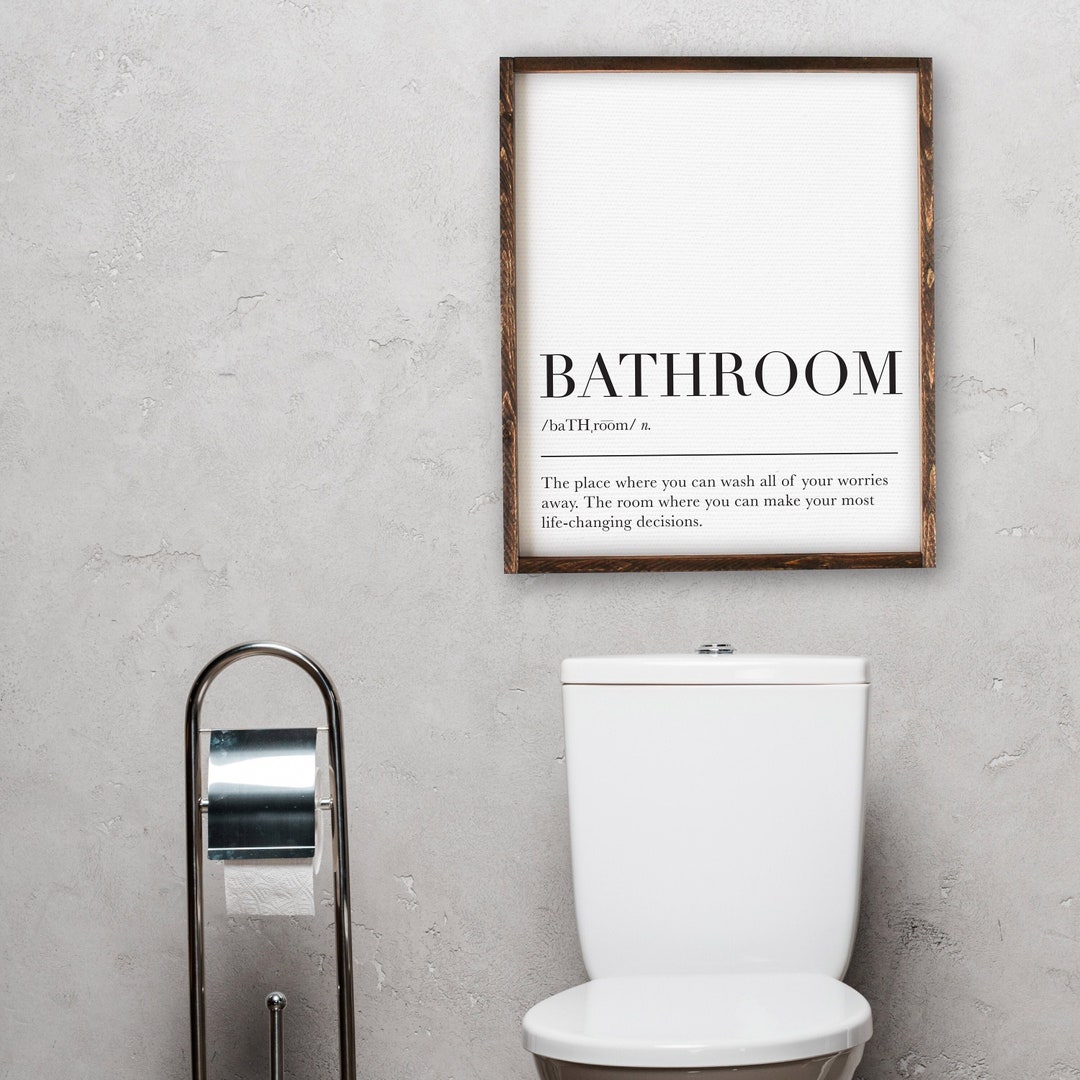 Bathroom Definition Sign Funny Restroom Wall Decor Framed - Etsy