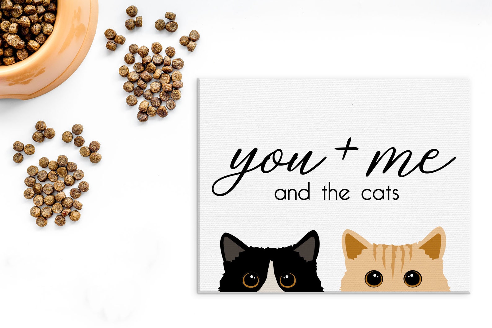 You + Me...and the Cats - Personalized Cat Print on Canvas, Funny Cat ...