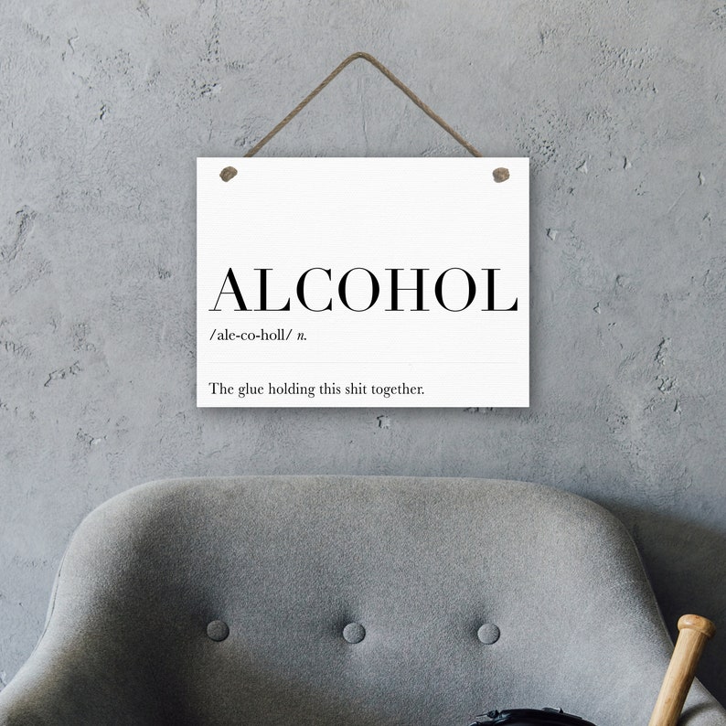 The Definition of Alcohol Funny Adult Humor Bar Decor - Etsy