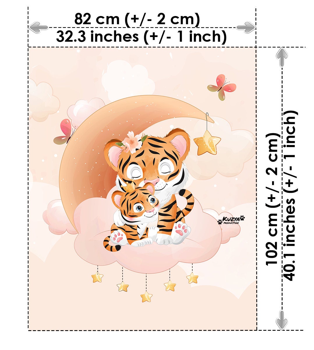 Baby Fabric Panels Cute Little Tigers. Fabric Panels for Quilting ...