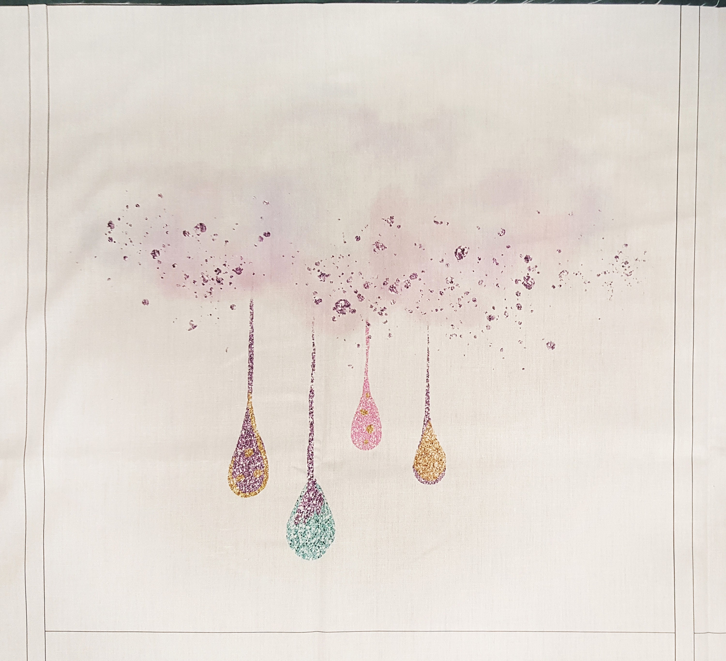 Cute Unicorn on the Moon Quilting Fabric Panel Set. Watercolor Quilting ...