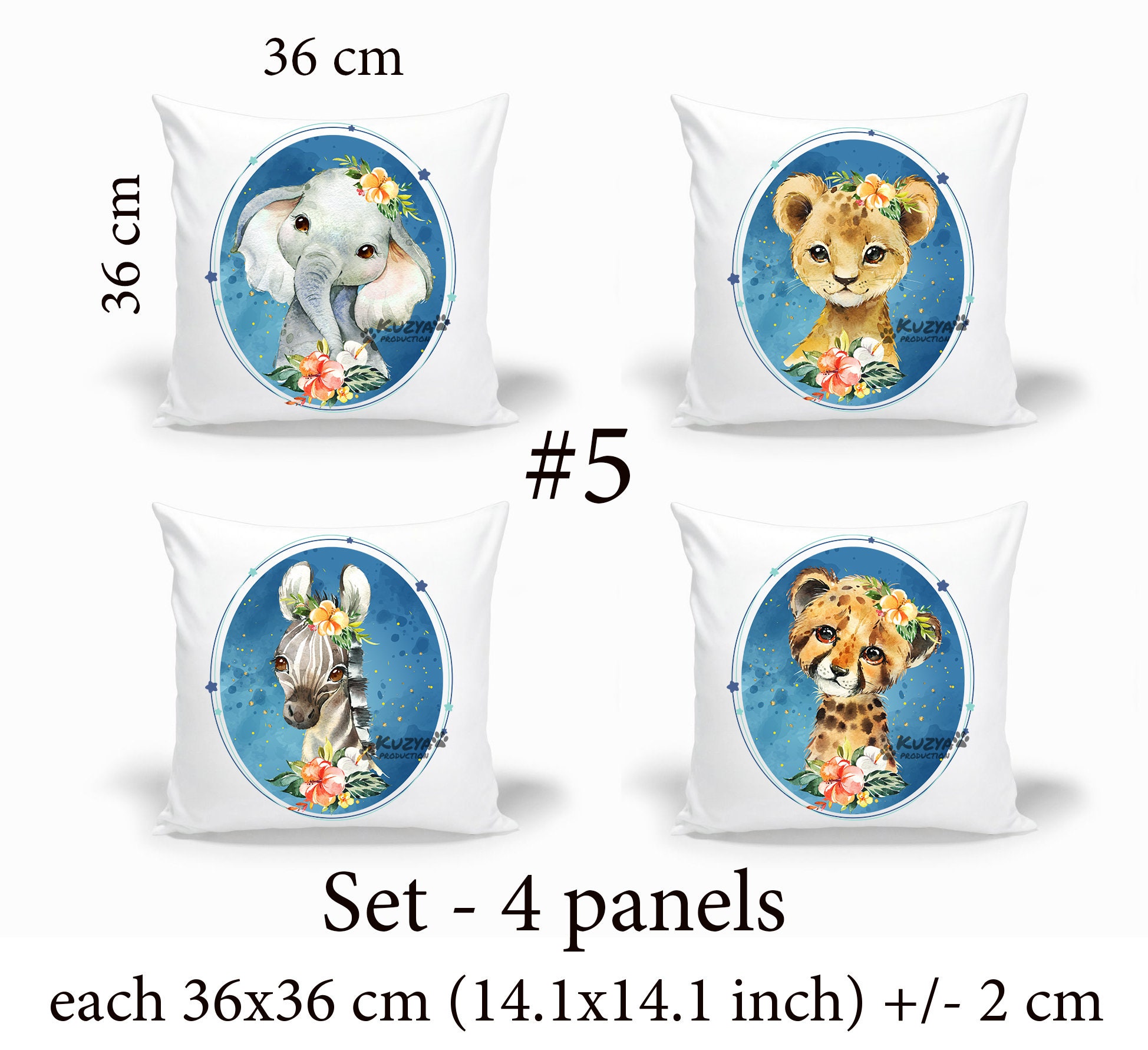 Safari Animals Fabric Panels for Quilting. Cotton Baby Panel. Animal ...