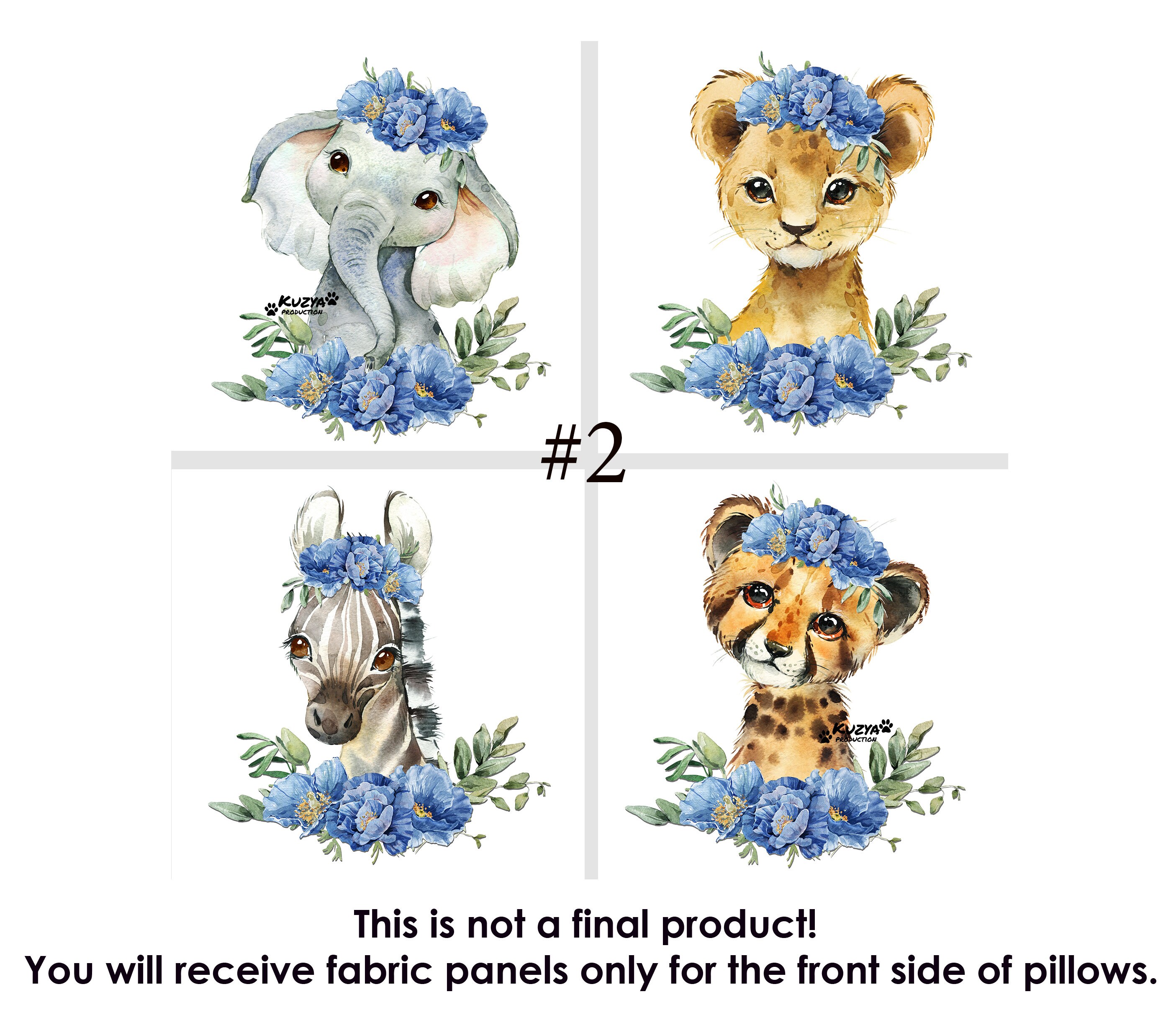 Safari Animals Fabric Panels for Quilting. Cotton Baby Panel. Animal ...