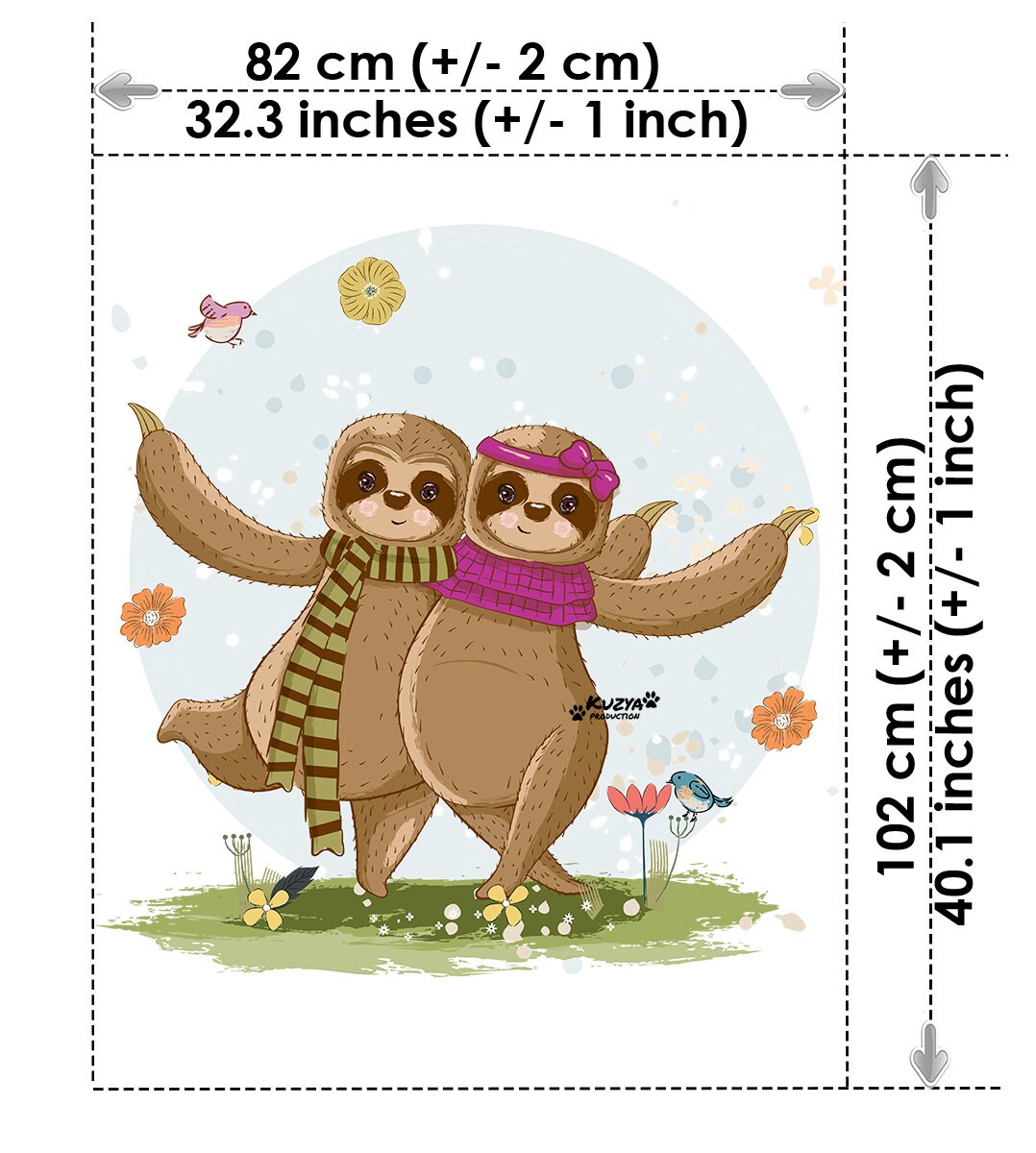 Cute Sloths Quilting Fabric Panel Set. Quilt Panels. Cotton Fabric ...
