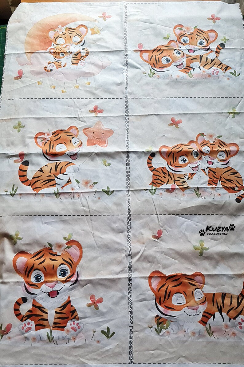 Baby Fabric Panels Cute Little Tigers. Fabric Panels for Quilting ...