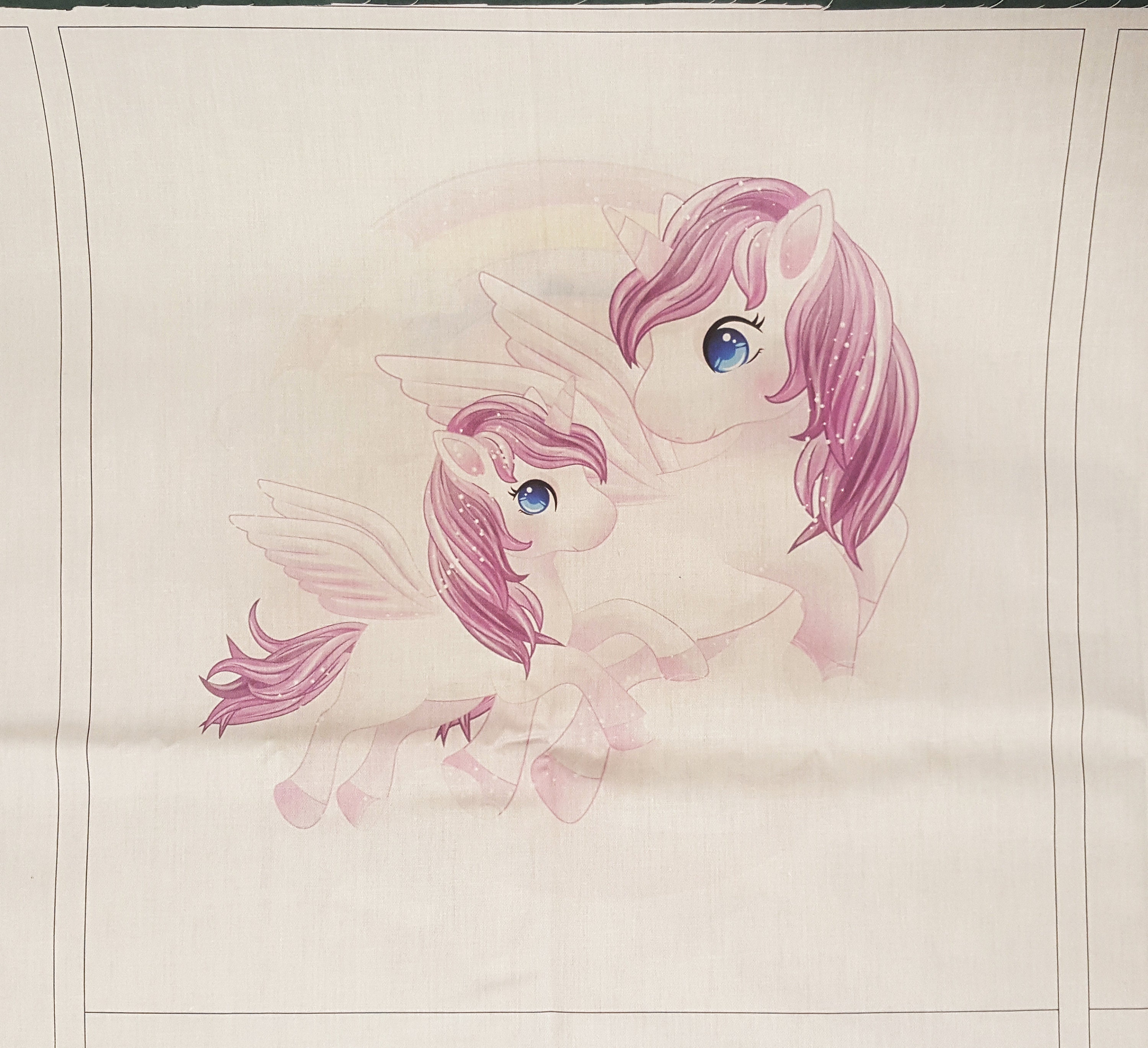 Cute unicorns quilting fabric panel set. Watercolor Quilting | Etsy