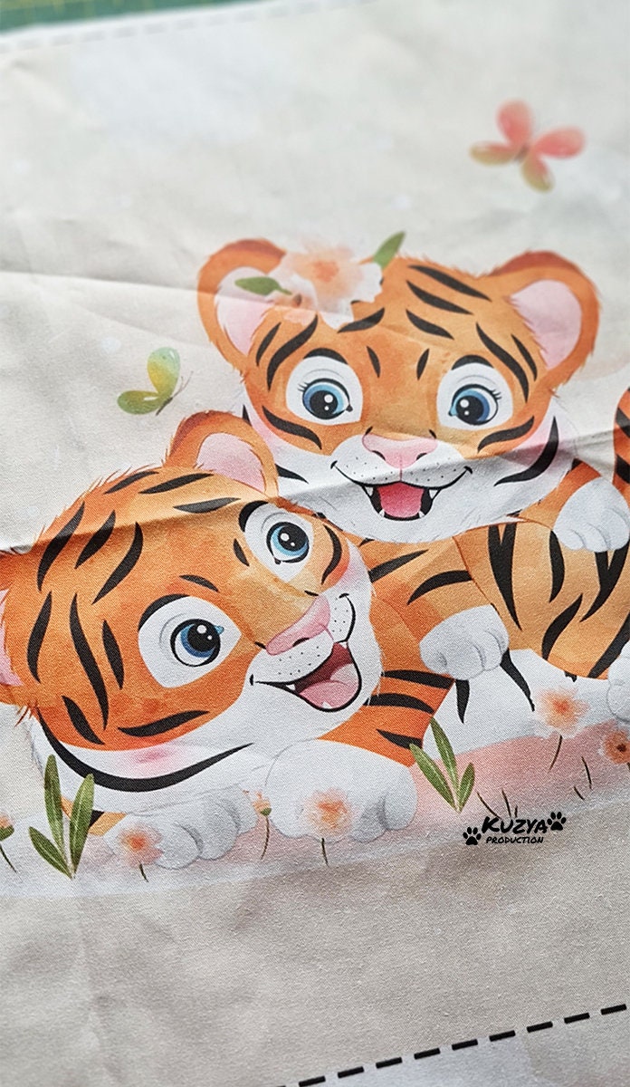Baby Fabric Panels Cute Little Tigers. Fabric Panels for Quilting ...