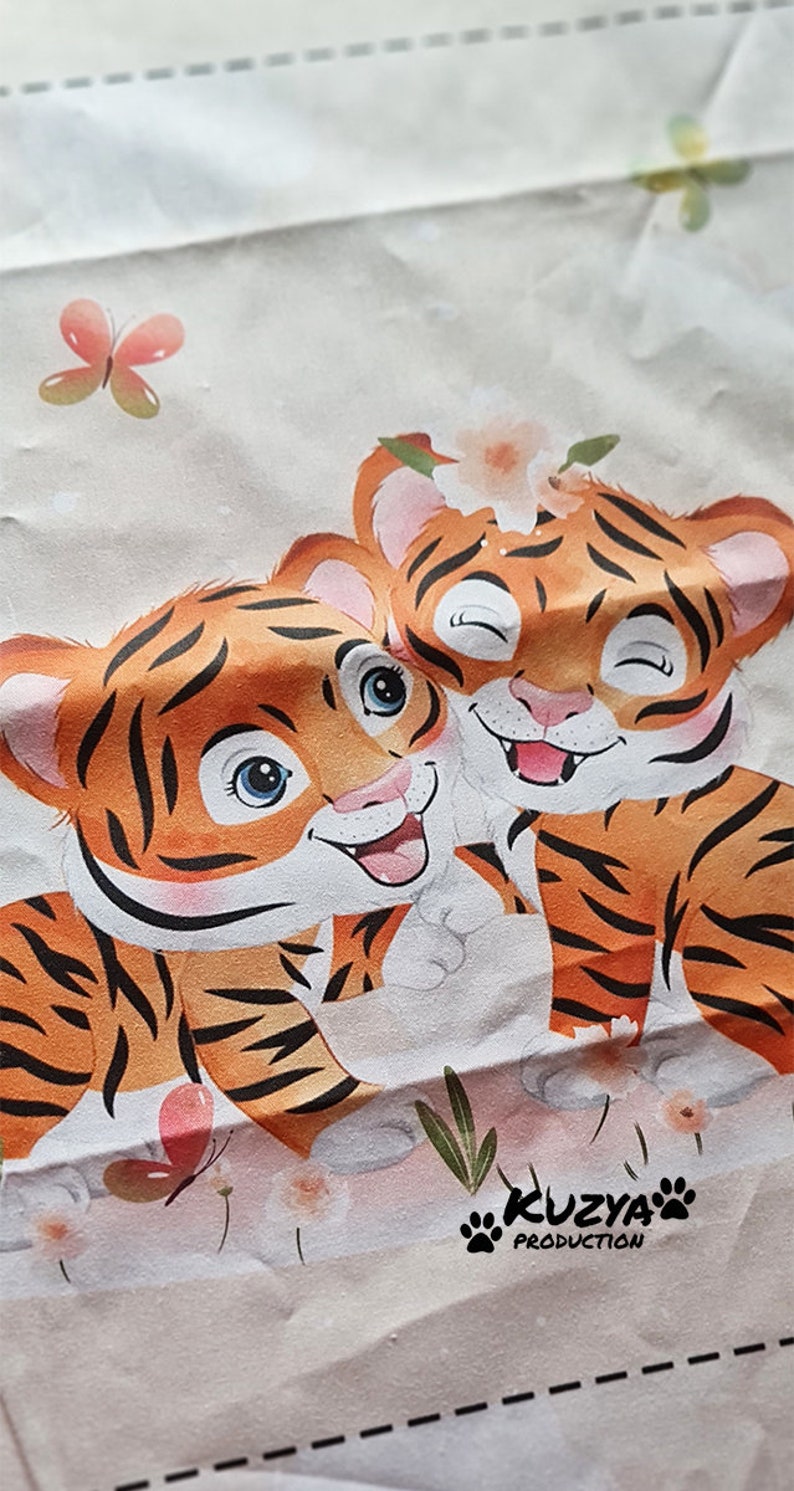 Baby Fabric Panels Cute Little Tigers. Fabric Panels for Quilting ...