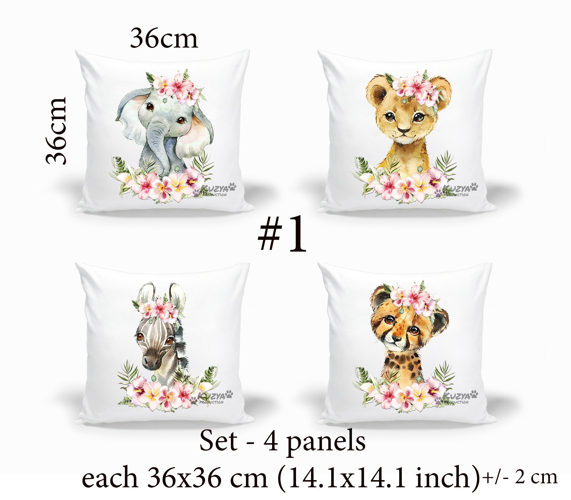 Safari Animals Fabric Panels for Quilting. Cotton Baby Panel. Animal ...