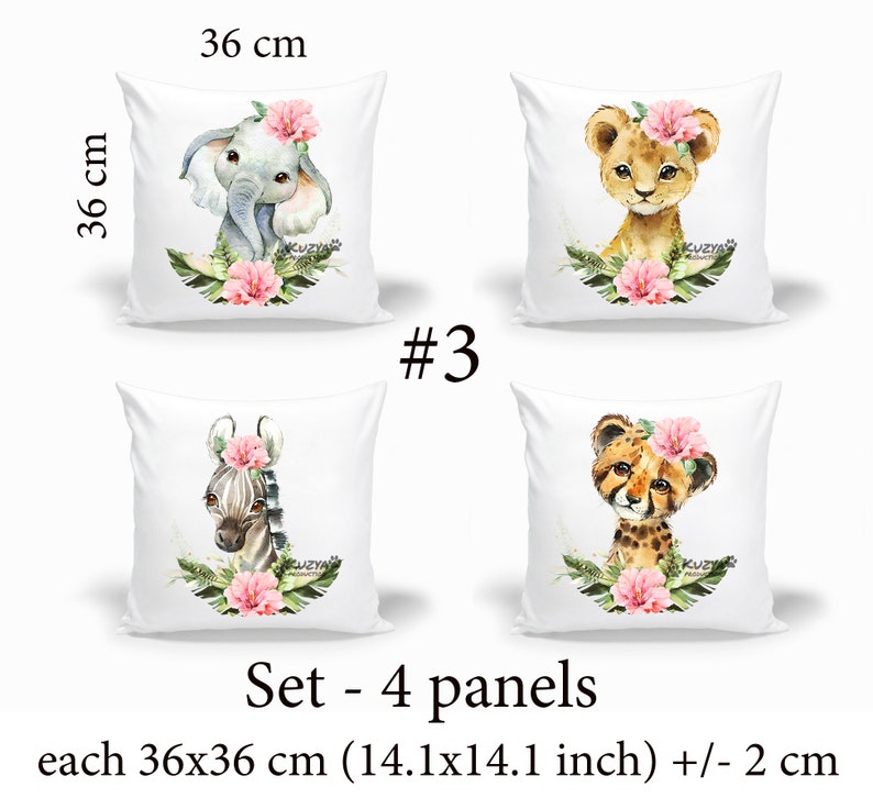 Safari Animals Fabric Panels for Quilting. Cotton Baby Panel. Animal ...