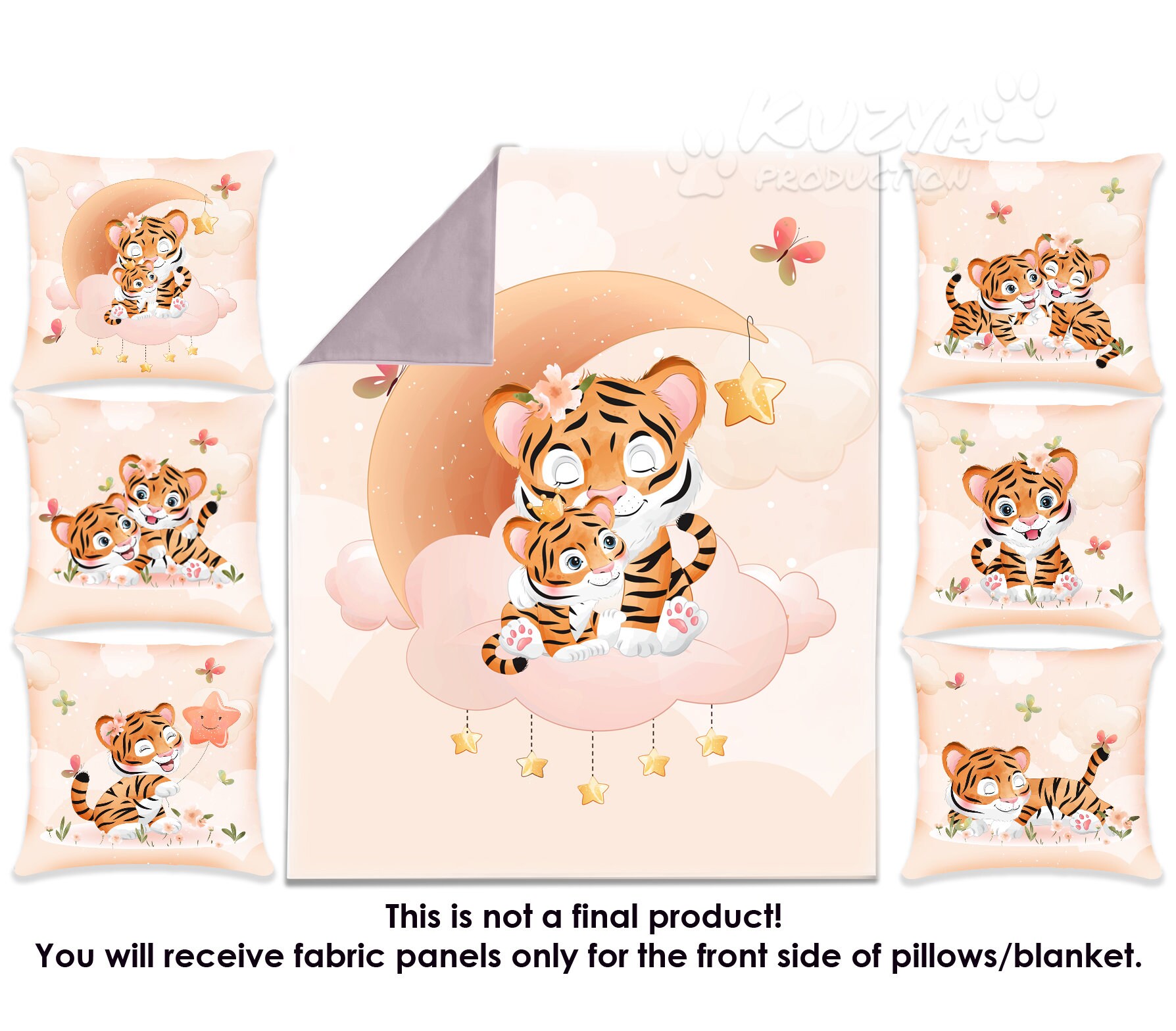 Baby Fabric Panels Cute Little Tigers. Fabric Panels for Quilting ...