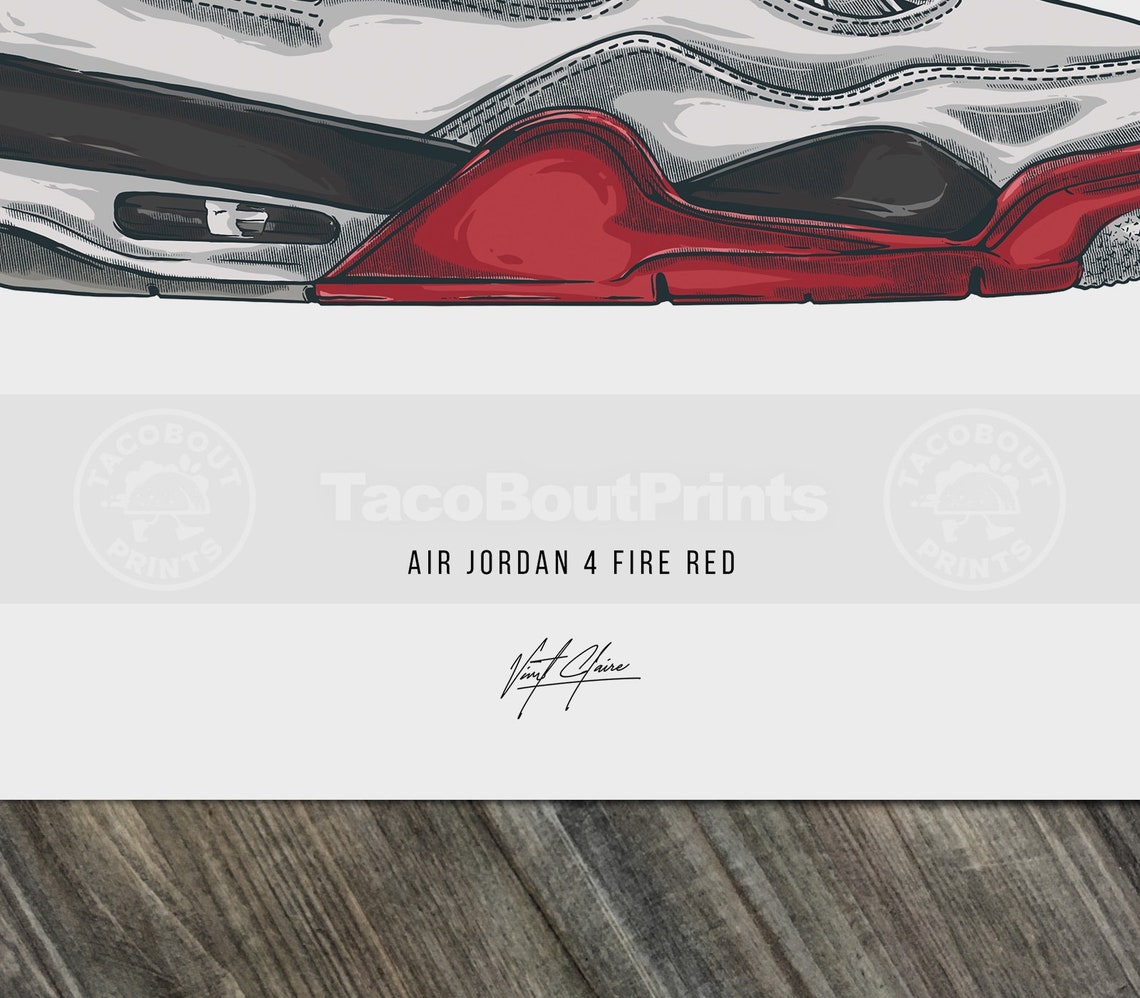 Air Jordan 4 Print Poster Air Jordan 4 OG Art Illustrated - Etsy