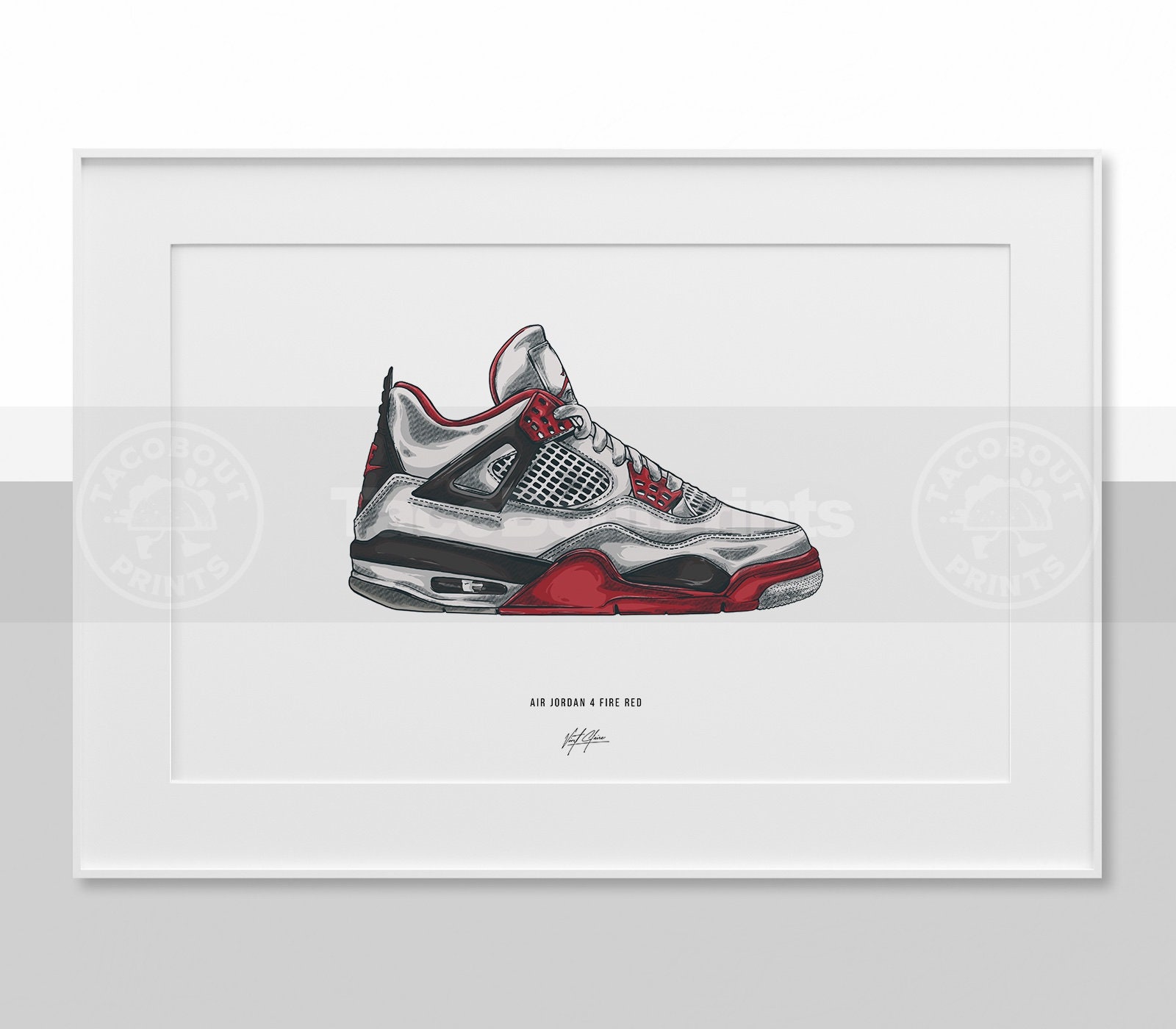 Air Jordan 4 Print Poster Air Jordan 4 OG Art Illustrated - Etsy