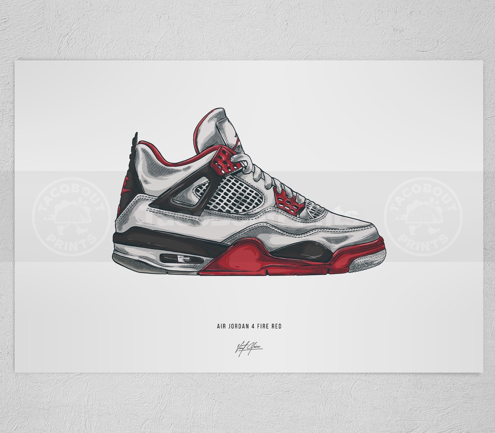 Air Jordan 4 Print Poster Air Jordan 4 OG Art Illustrated - Etsy