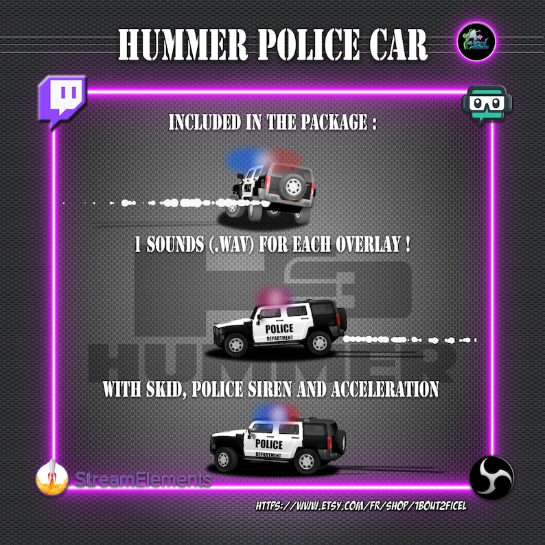 Hummer H3 Police Car Overlays Streaming Overlay - Etsy