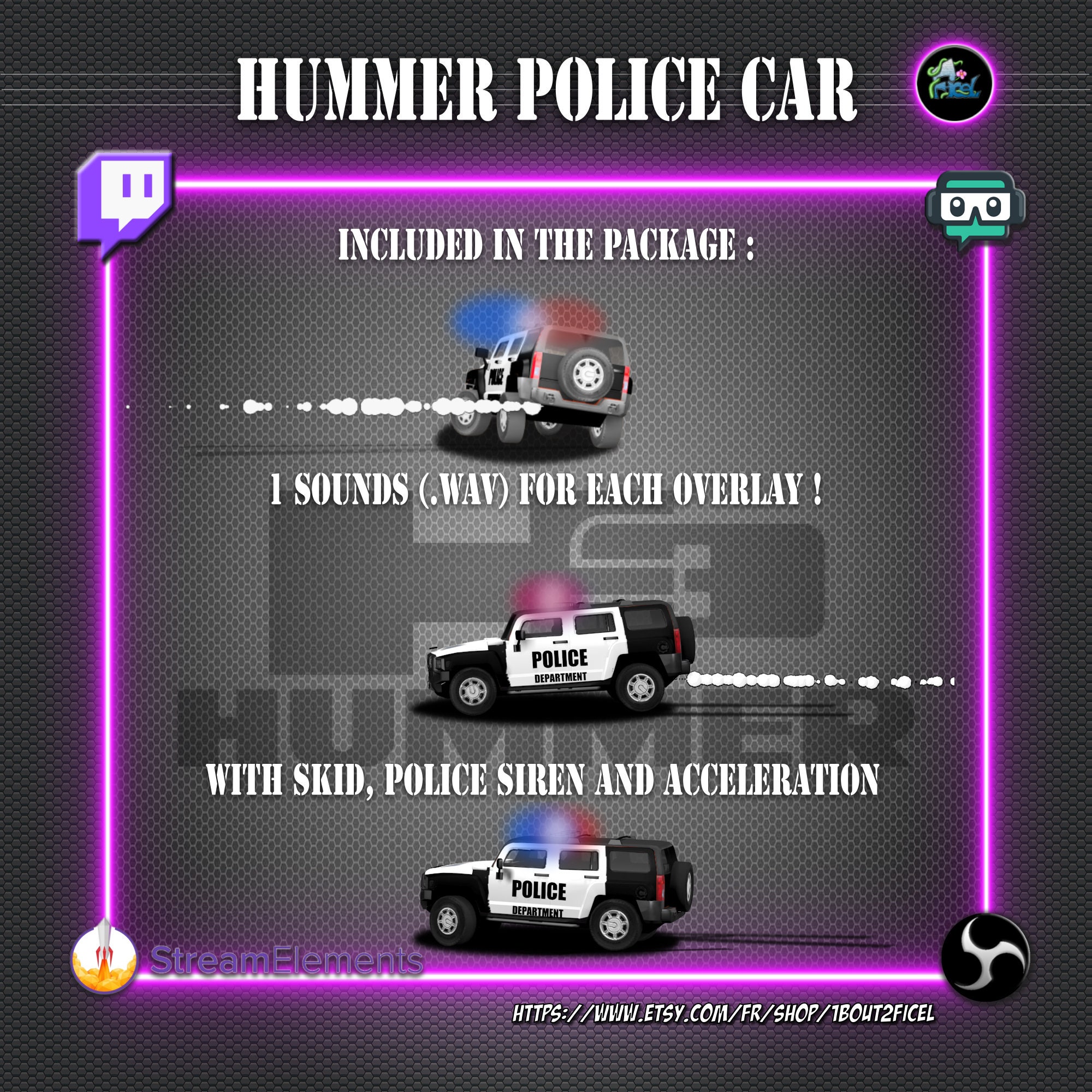 Hummer H3 Police Car Overlays - Streaming Overlay - Etsy