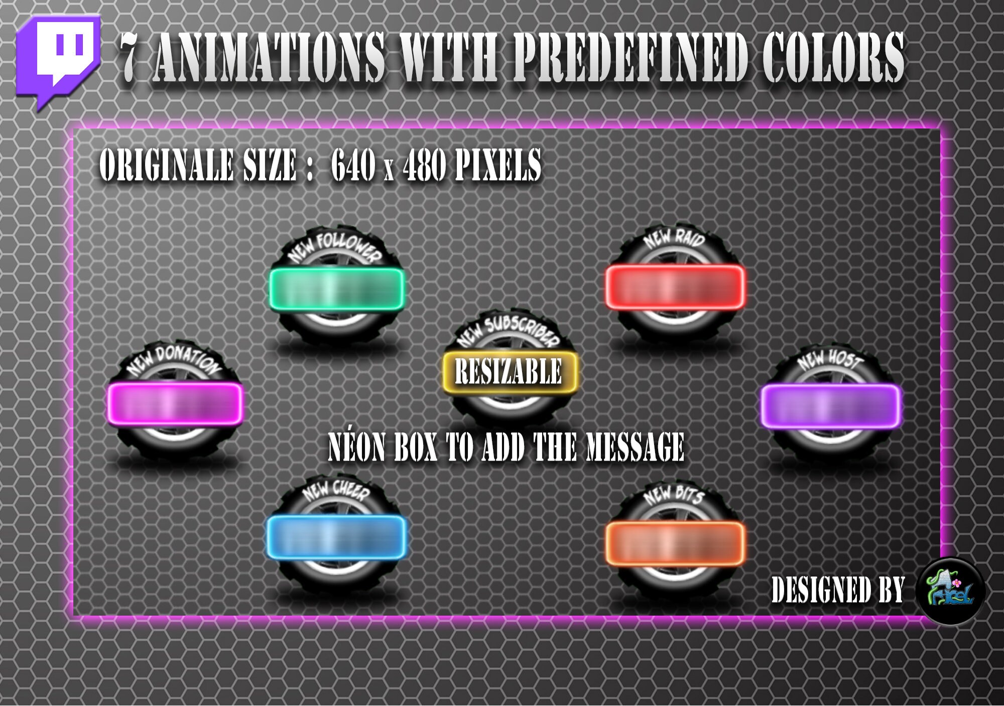 Streaming Alerts Animated Car Wheel 7 Colors (Download Now) - Etsy