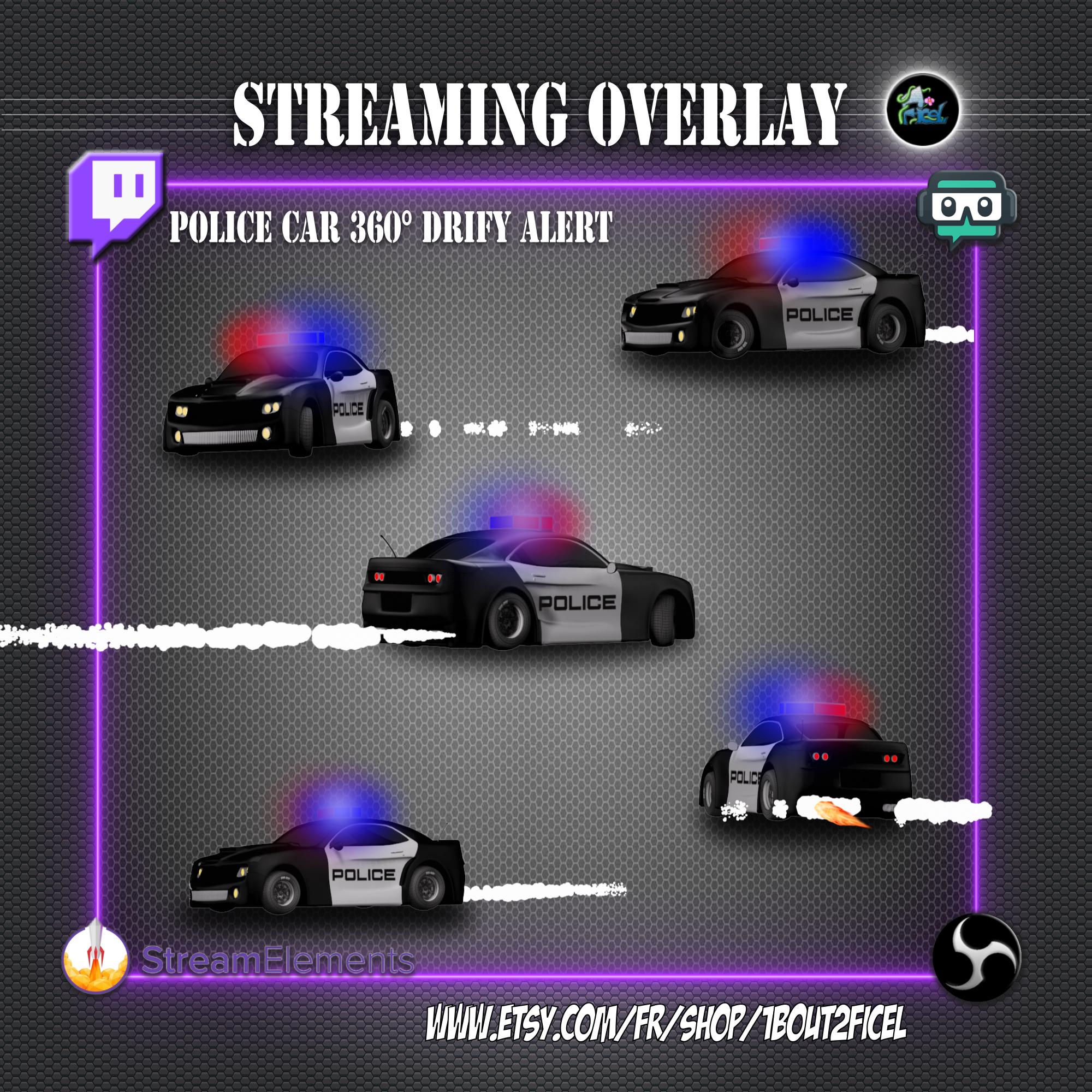 Police Car - 360 Drift - Red and Blue Lights - Decoration - Etsy