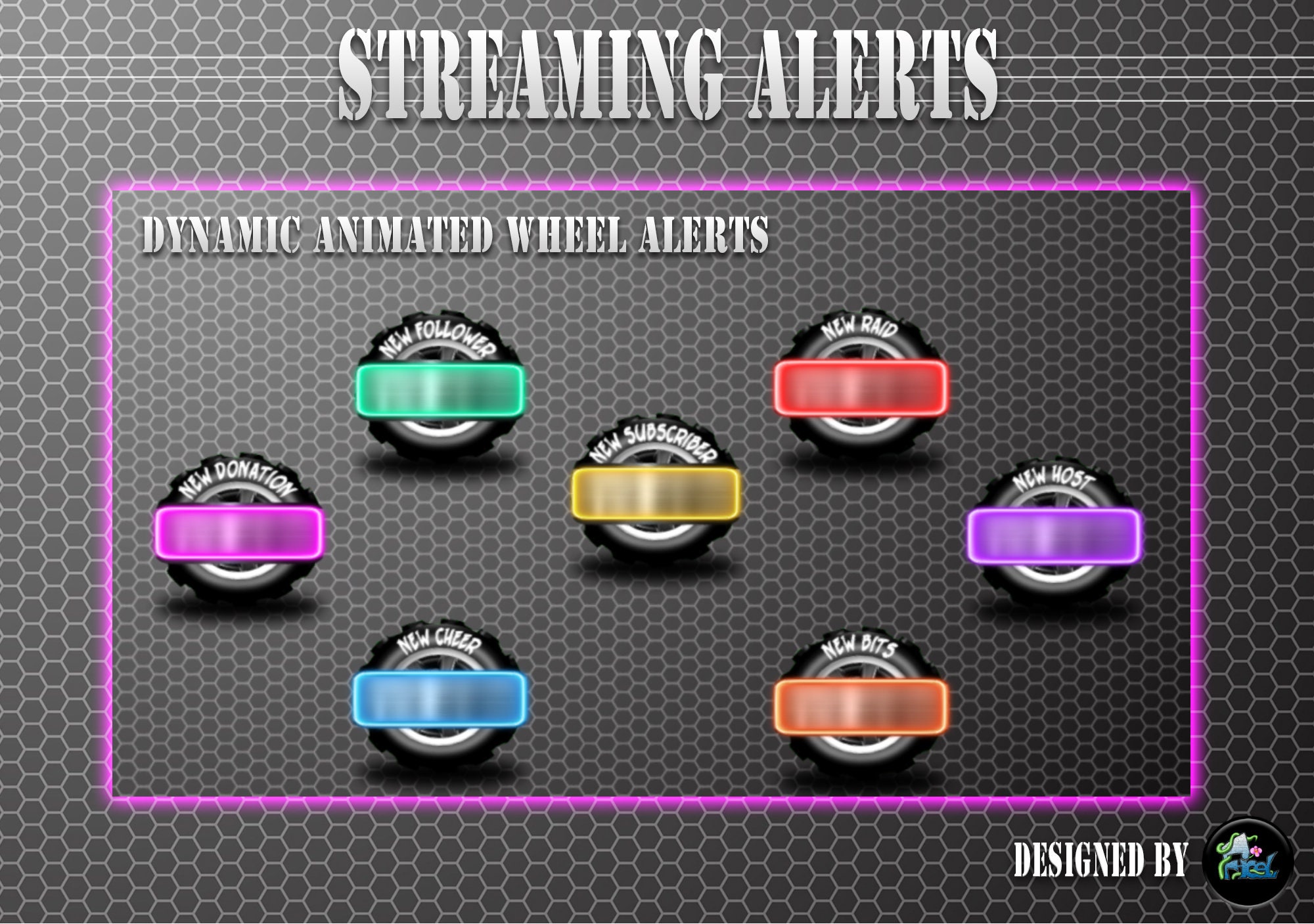Streaming Alerts Animated Car Wheel 7 Colors (Download Now) - Etsy