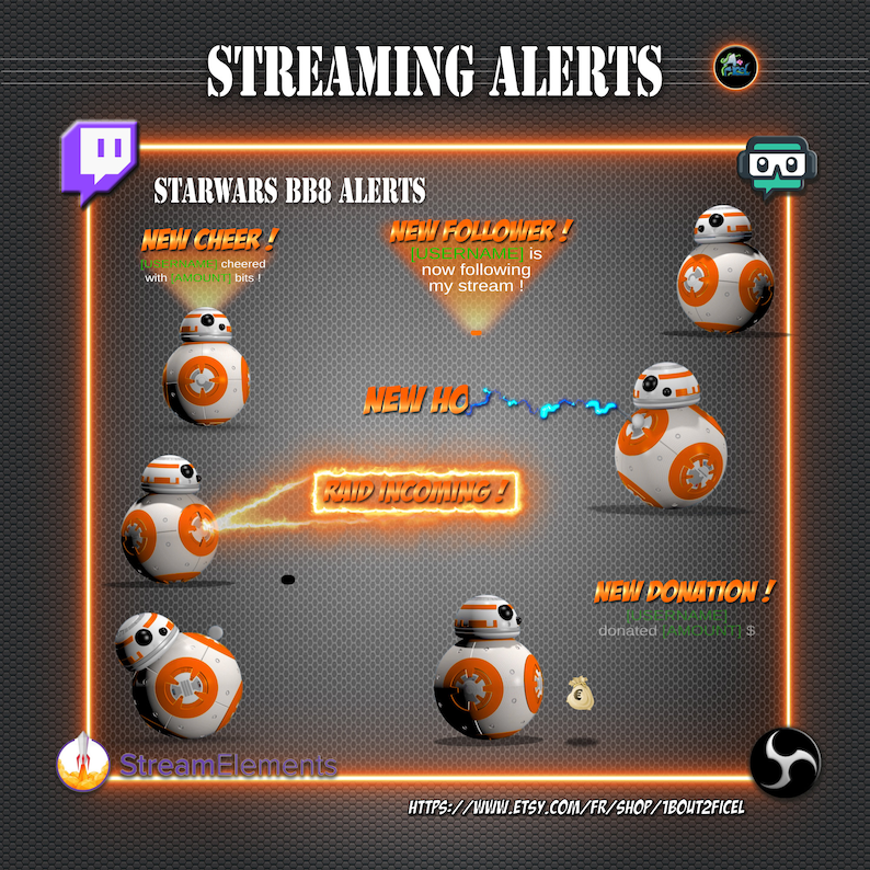 BB8 – Star Wars Animated Streaming Alerts - Etsy