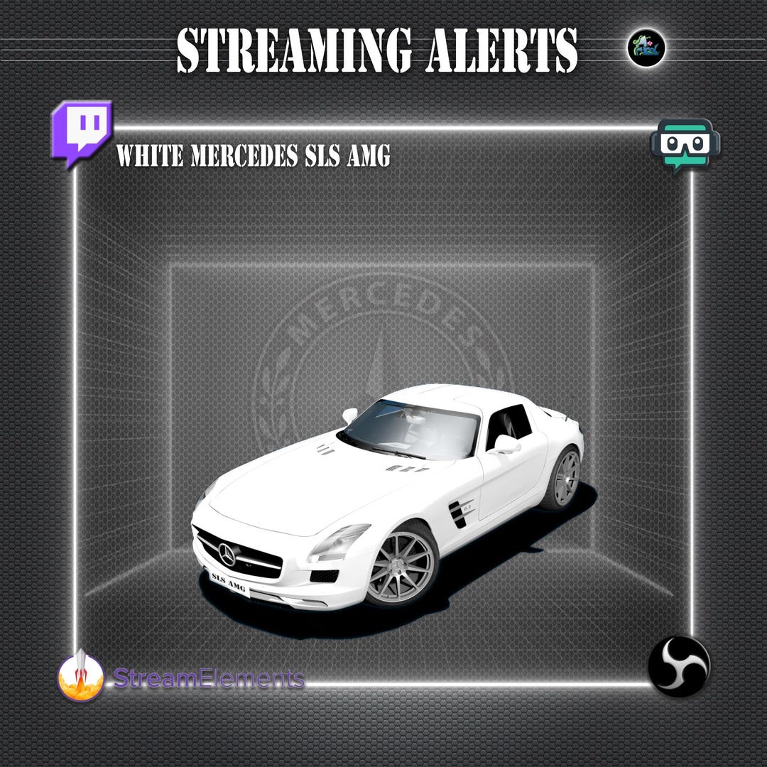 White Mercedes SLS AMG – Animated Streaming Alerts Racing | Twitch ...