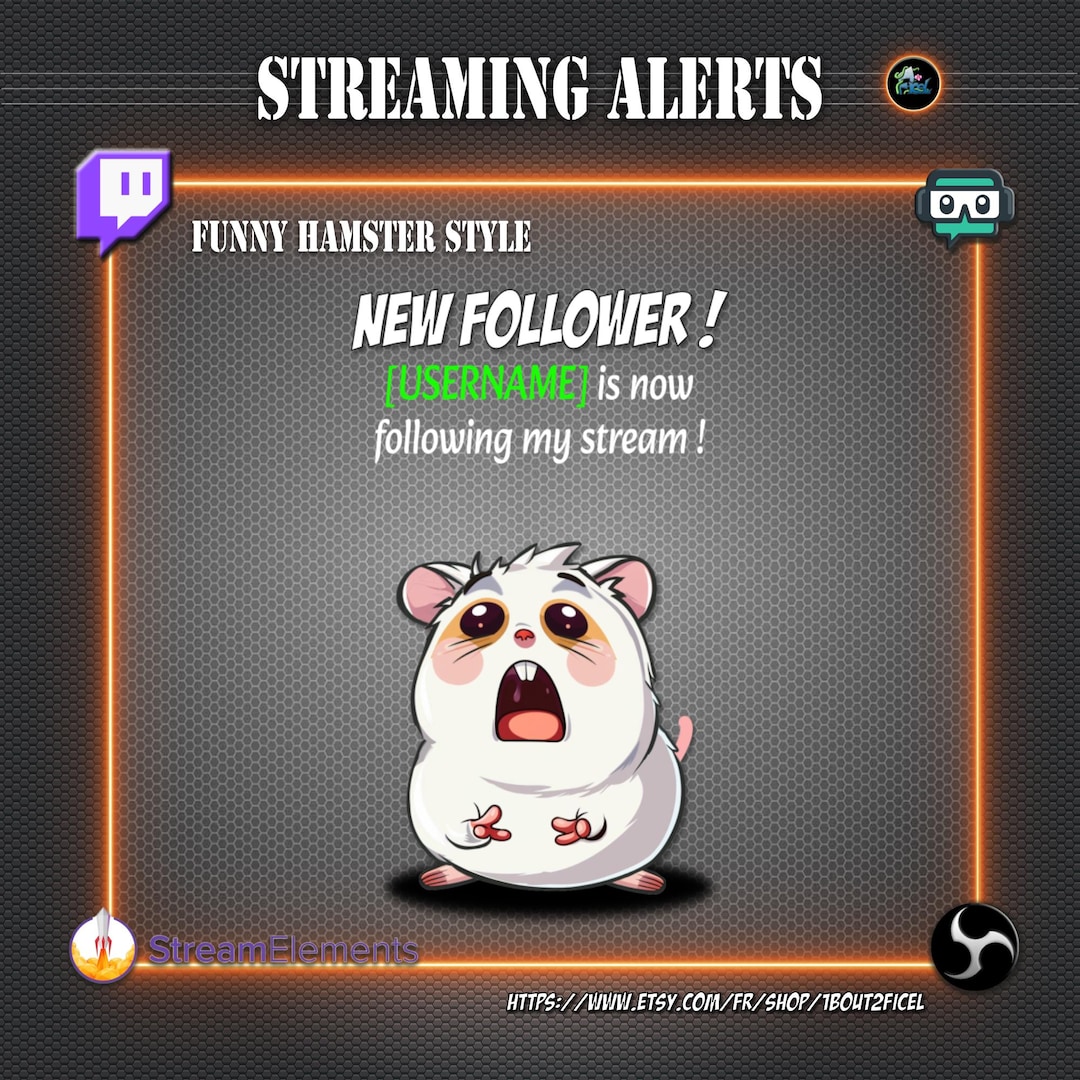Funny Hamster Stream Alerts Pack | Animated Alerts for Twitch & Youtube ...