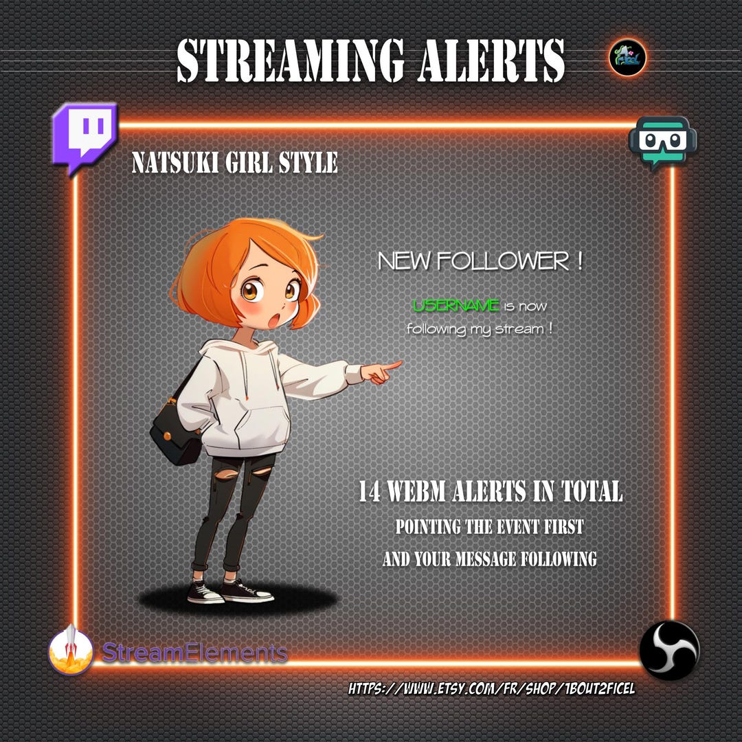 Otaku Stream Alerts – Manga Style for Streamers and Vtubers – Kawaii ...