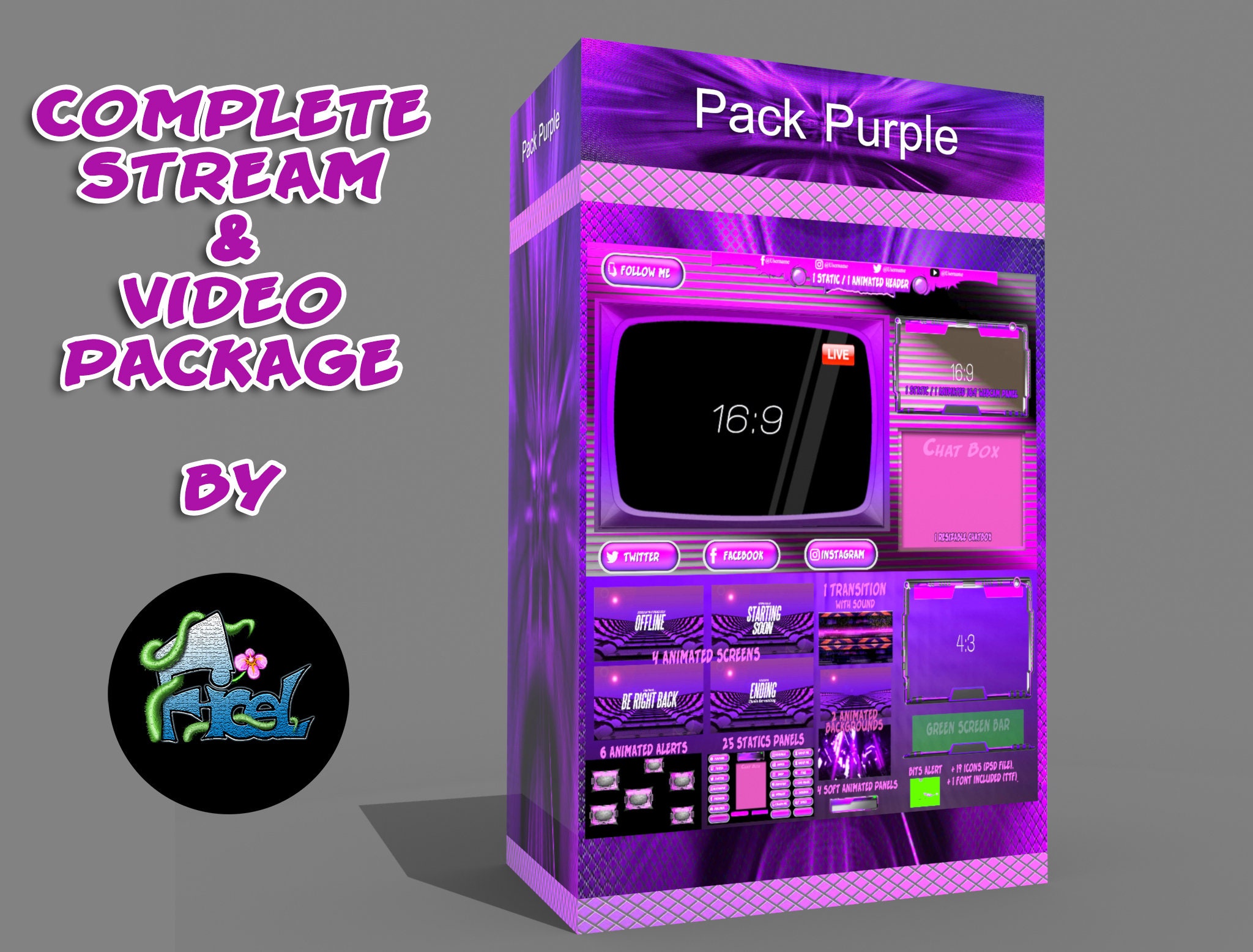 Full Pack Twitch Stream Overlays Ready to Use Components - Etsy