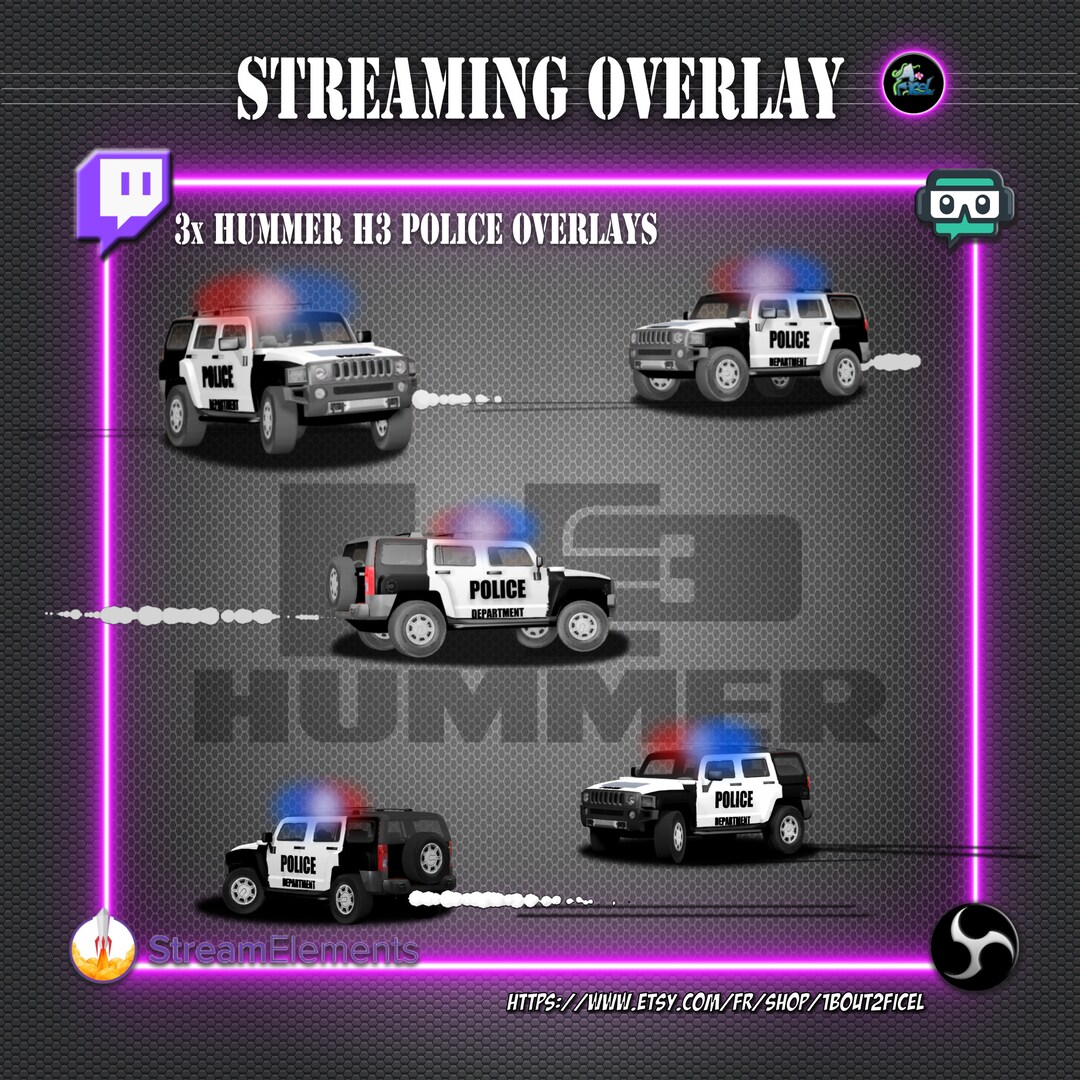 Hummer H3 Police Car Overlays - Streaming Overlay - Etsy