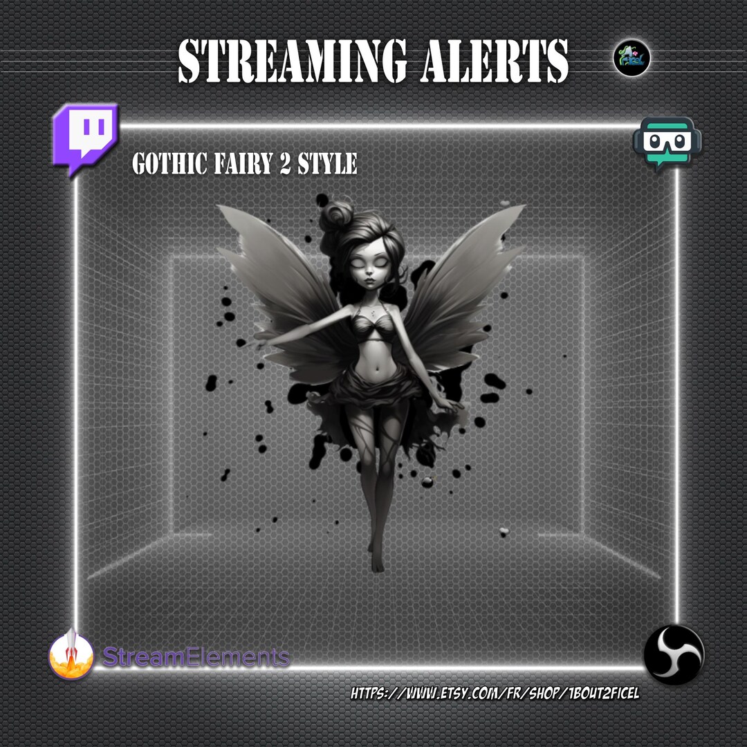 Gothic Fairy – Animated Gothic Streaming Alerts | Dark Fairy Overlay ...