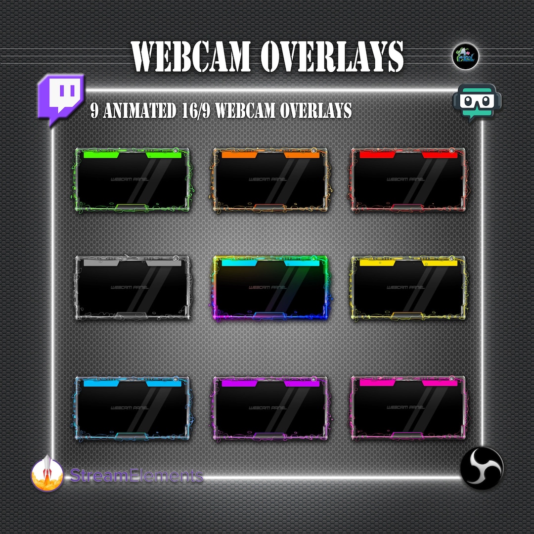 Animated Webcam Overlay - 8 Different Colors - for Dressing up Video ...