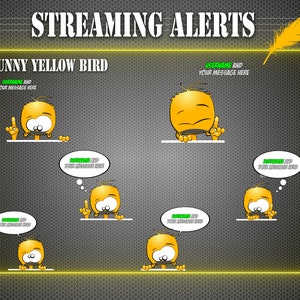 Streaming Alerts - Funny Yellow Bird - Text Bubble - 3 Modes (free ...