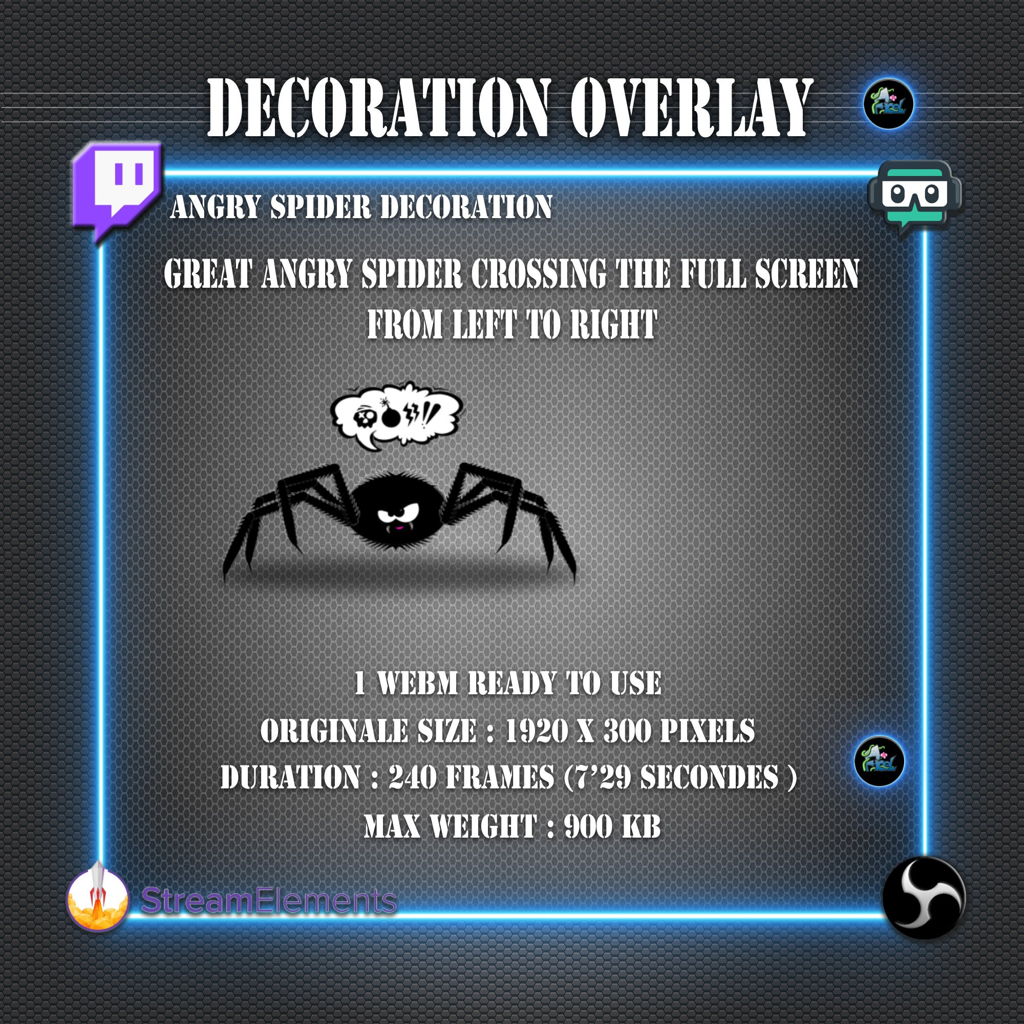 Animated Spider – Decoration Overlay for Streaming & Video Editing - Etsy