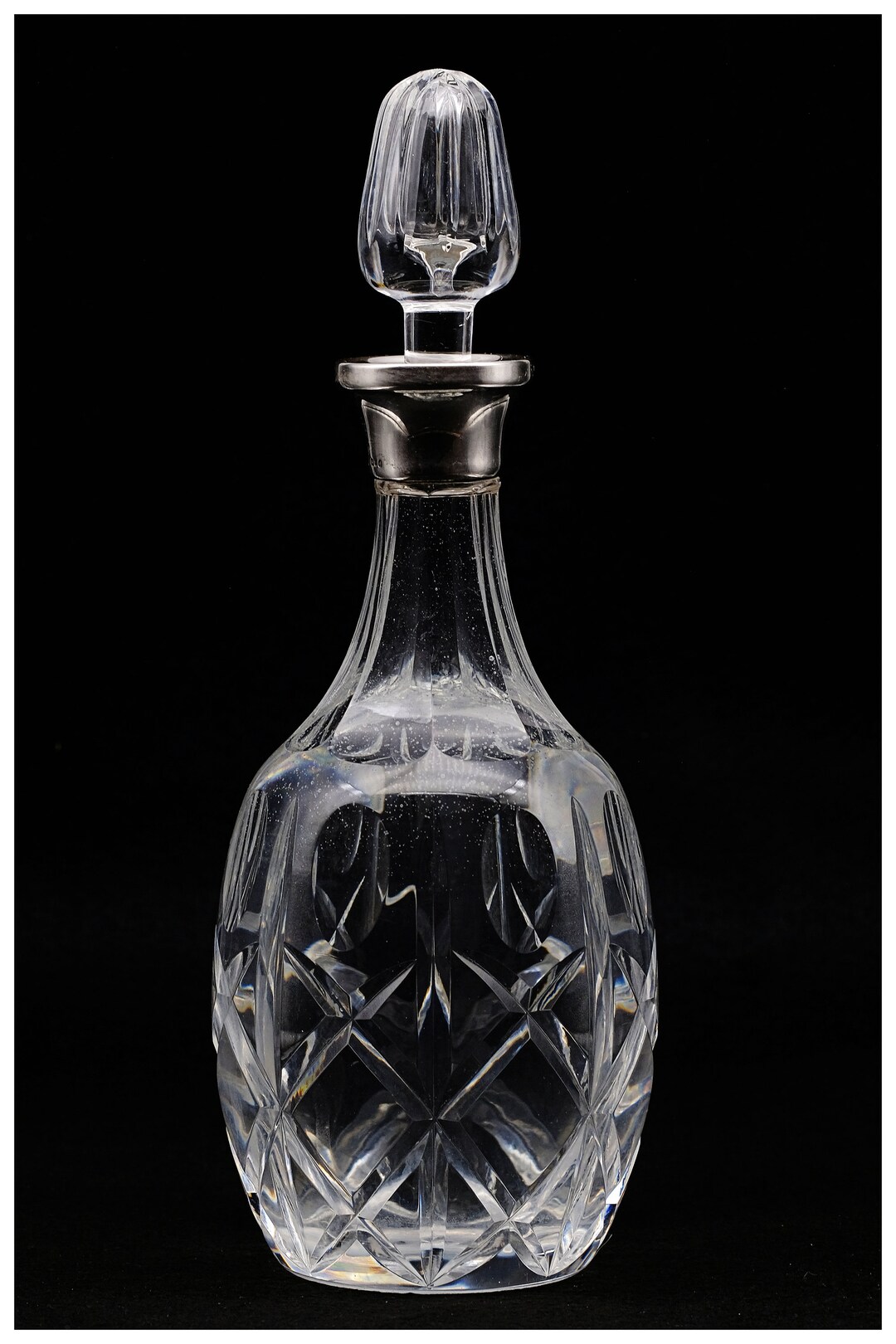 Harrods Silver Cut Crystal Decanter, Heavy, Large, London 1975, Richard ...