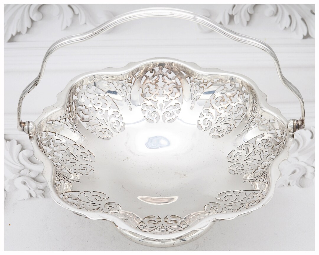Vintage Silver Plated Basket With Handle REGIS Plate E.P.N.S Bridal ...