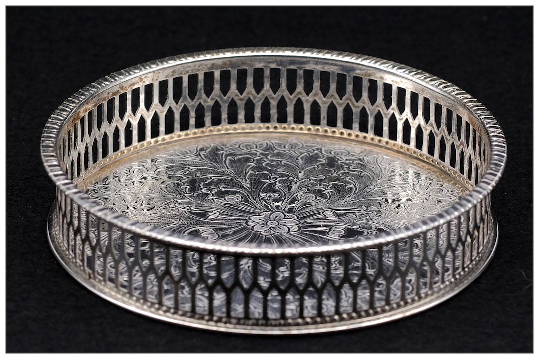 Vintage Viners Sheffield Chased Alpha Plate Corporate Mark Bottle ...