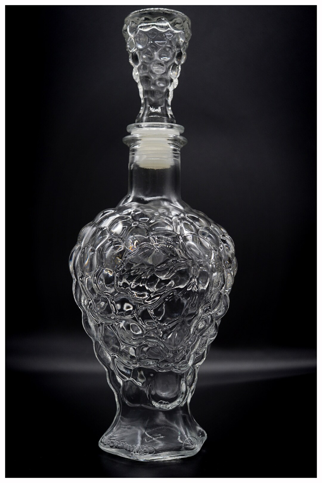 Vintage Italian Empoli Bubble Glass Decanter, Mid Century Grape ...