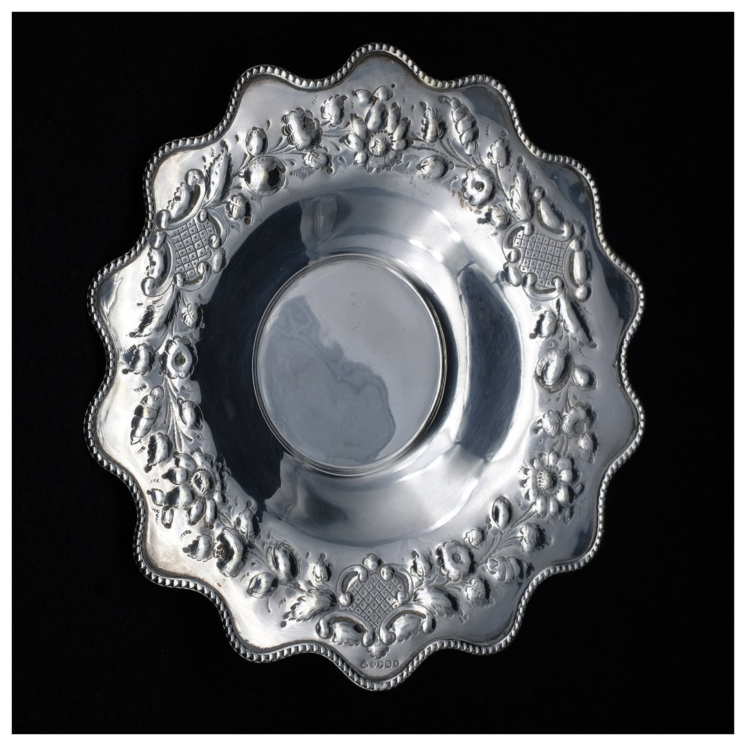 Ornate Vintage Plated German Silver Scalloped Serving Dish Bon Bon ...