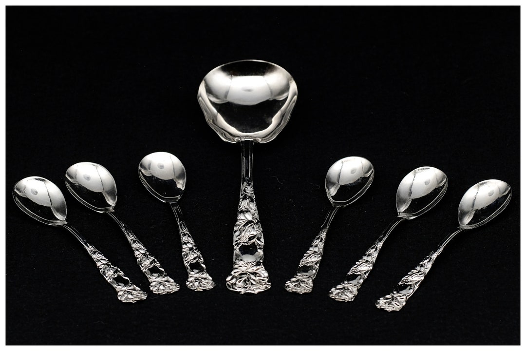 Vintage La S Marco Silver Plated Dessert Spoon Set - Italian Pastry ...