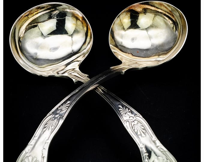 Silver Plated Sheffield FH A1 Kings Pattern Sauce Ladle, Ornate Vintage ...