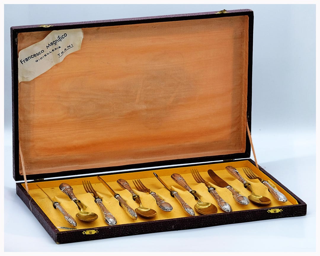 Vintage Continental Silver 800 Solingen Pastry Cutlery Set in Original ...