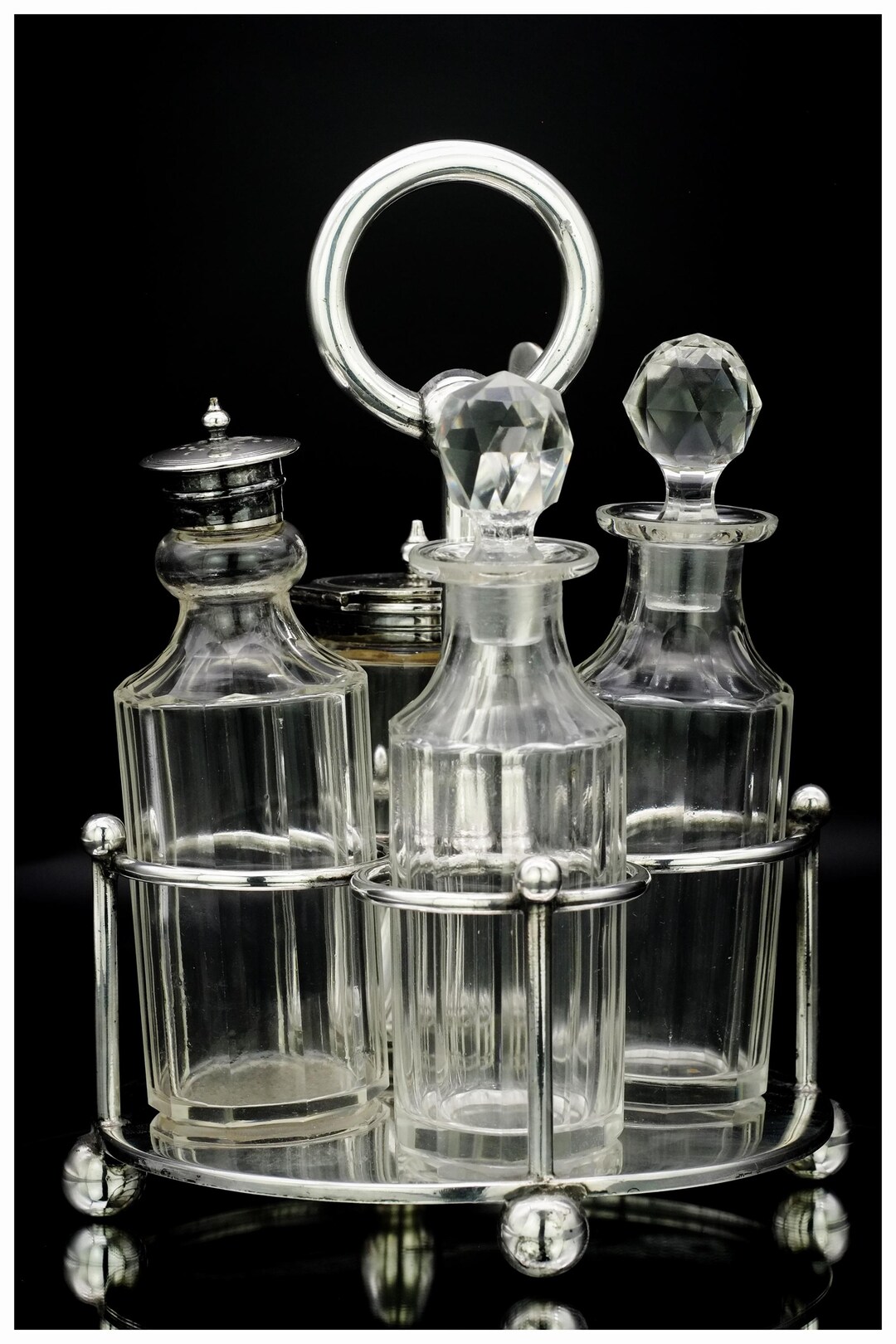 Antique Walker & Hall Sheffield Cruet Set Silver Plated Caddy Stand ...
