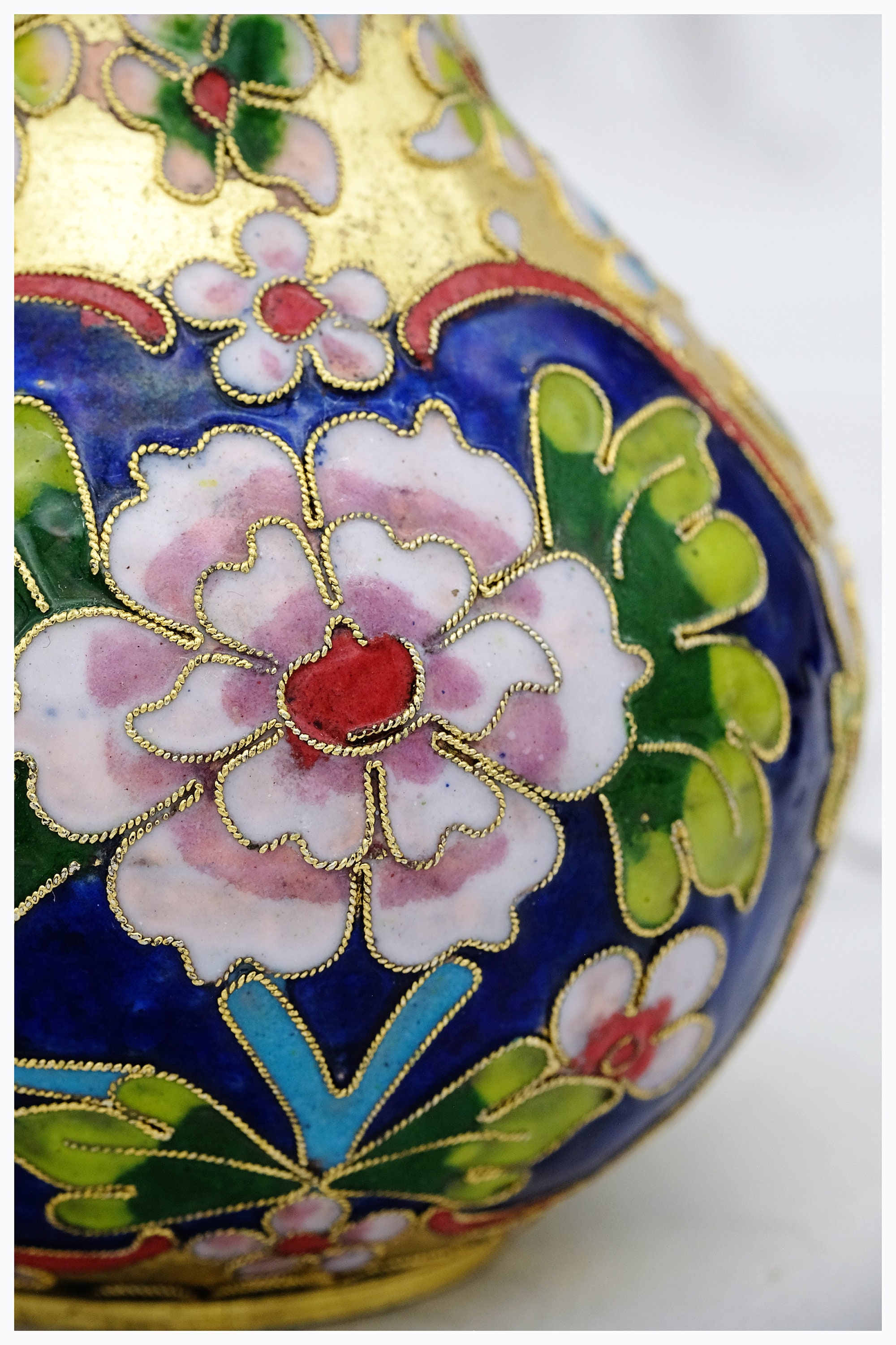 Chinese Champleve Cloisonne Hand Painted Enamelled Gilded Vase - Etsy
